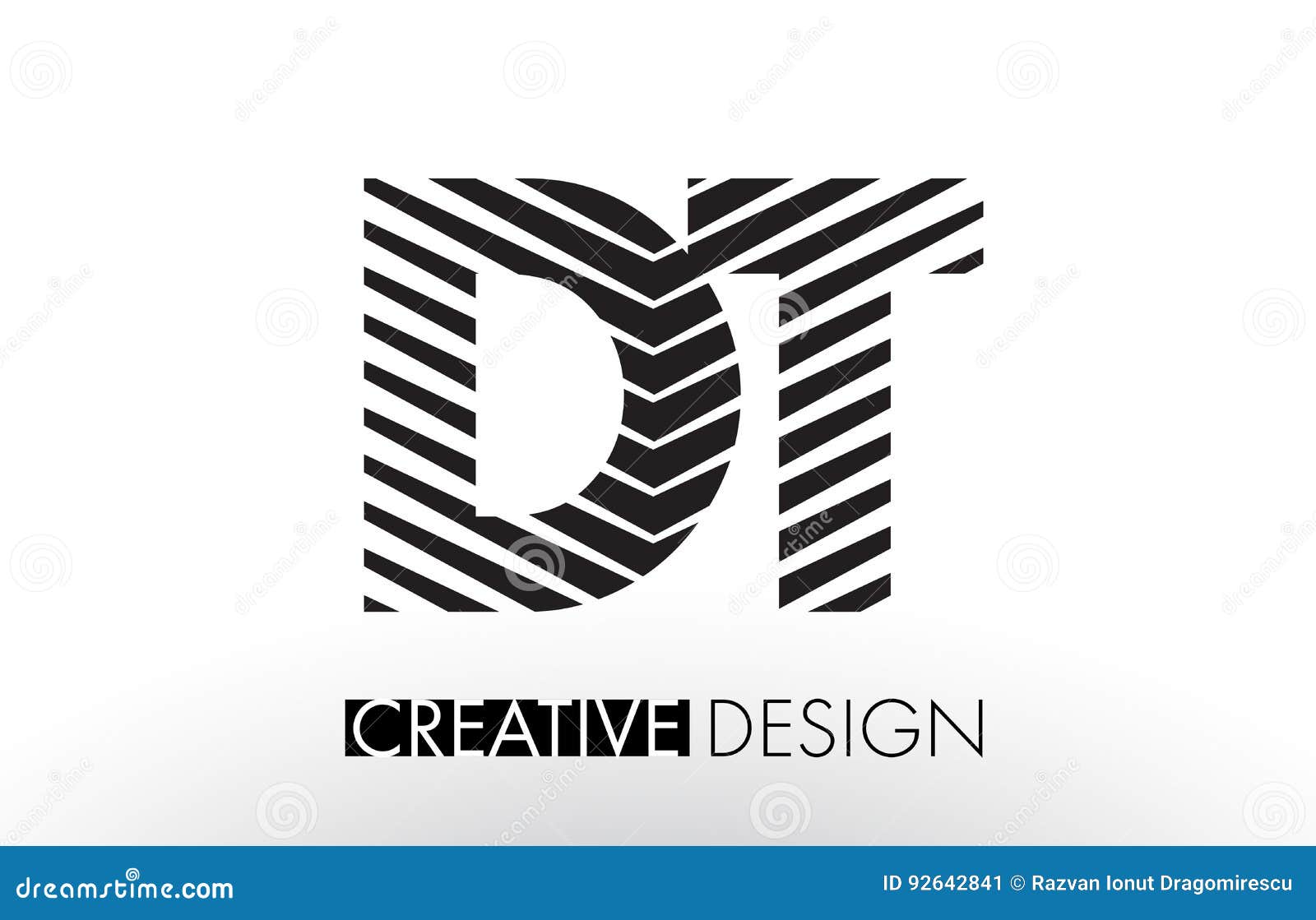 DT D T Lines Letter Design with Creative Elegant Zebra Stock Vector ...