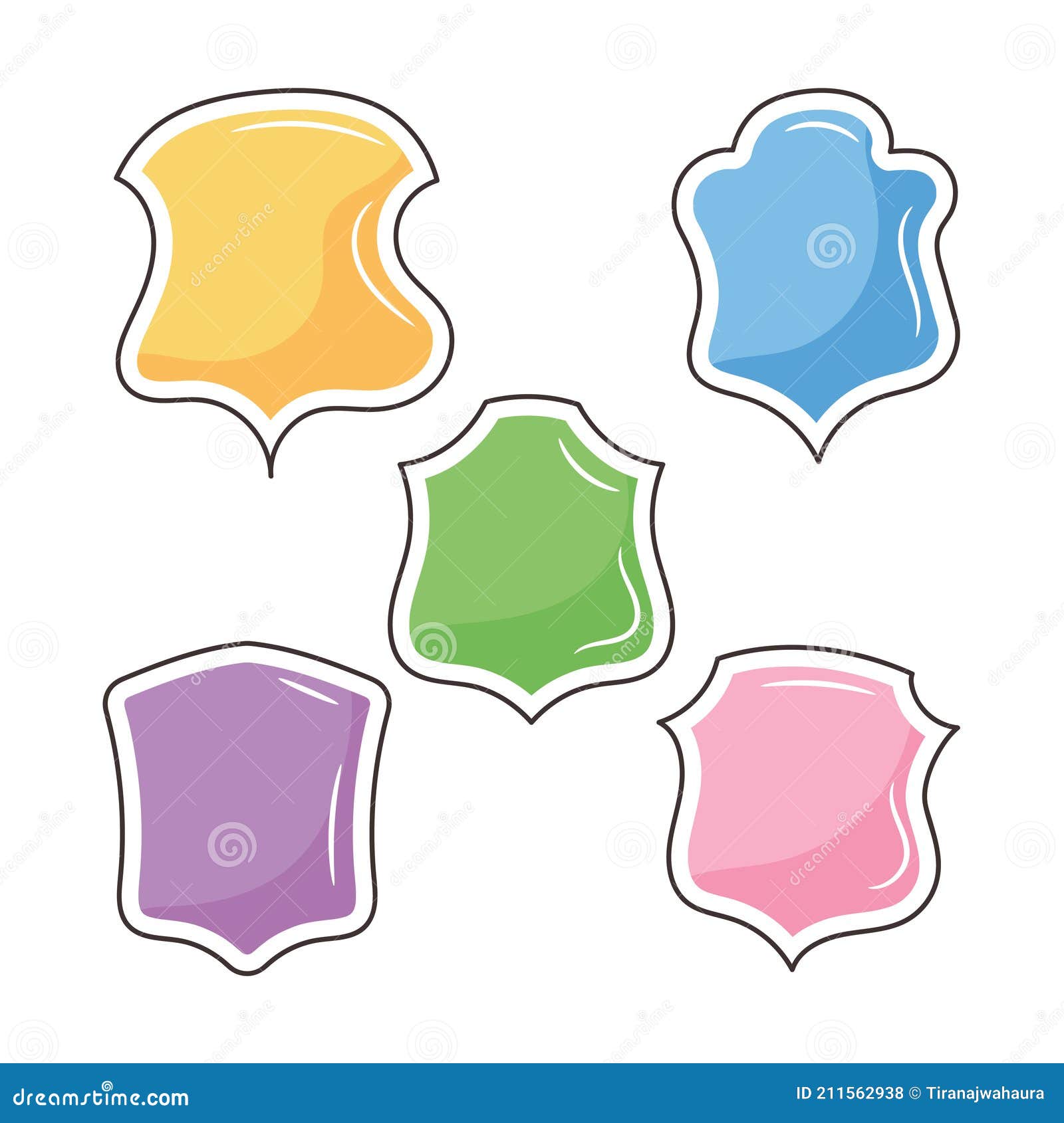 Shield Outline Labels. Police Simple Emblem, Shields Badge Icon Set ...