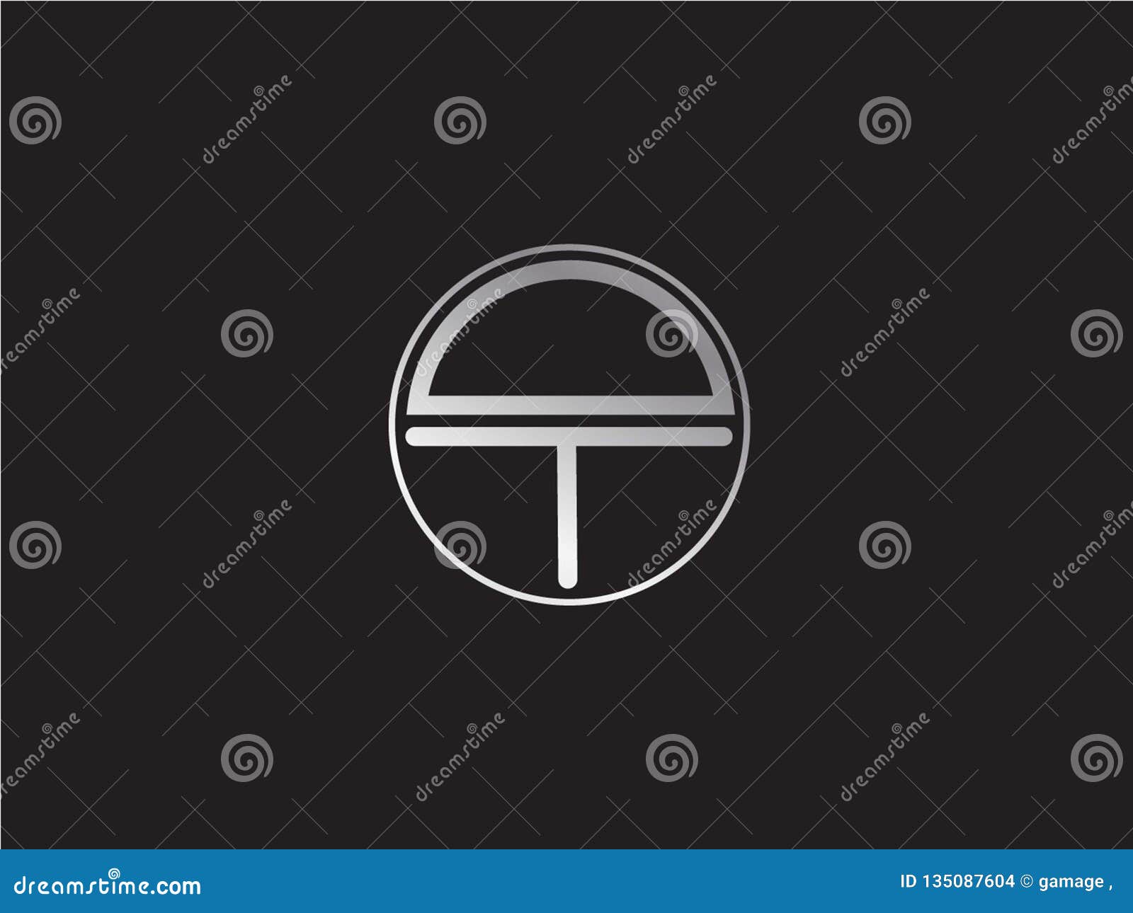 DT Initial Circle Shape Silver Color Later Logo Design Stock Vector ...