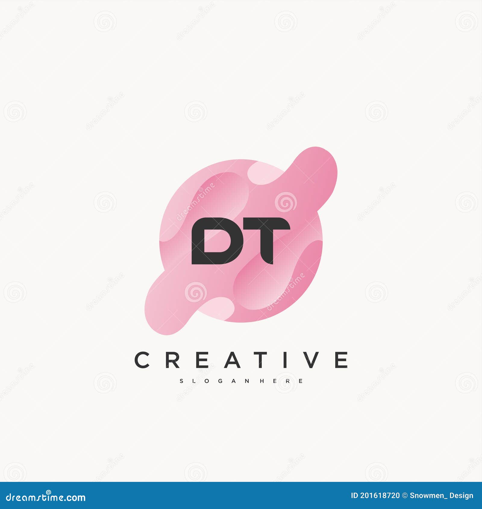 DT Initial Letter Logo Icon Design Template Elements with Wave Colorful ...