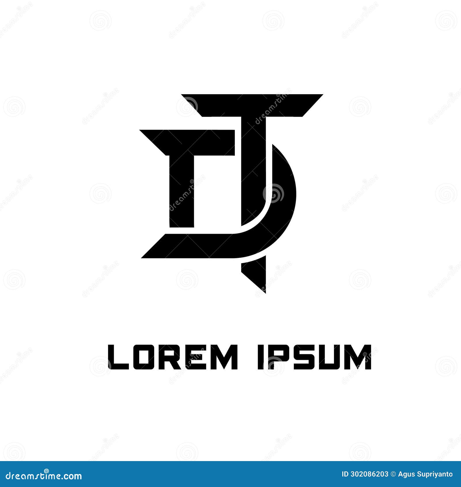 DT Logo Design. Initial Letter DT Logo Design. Cartoon Vector ...