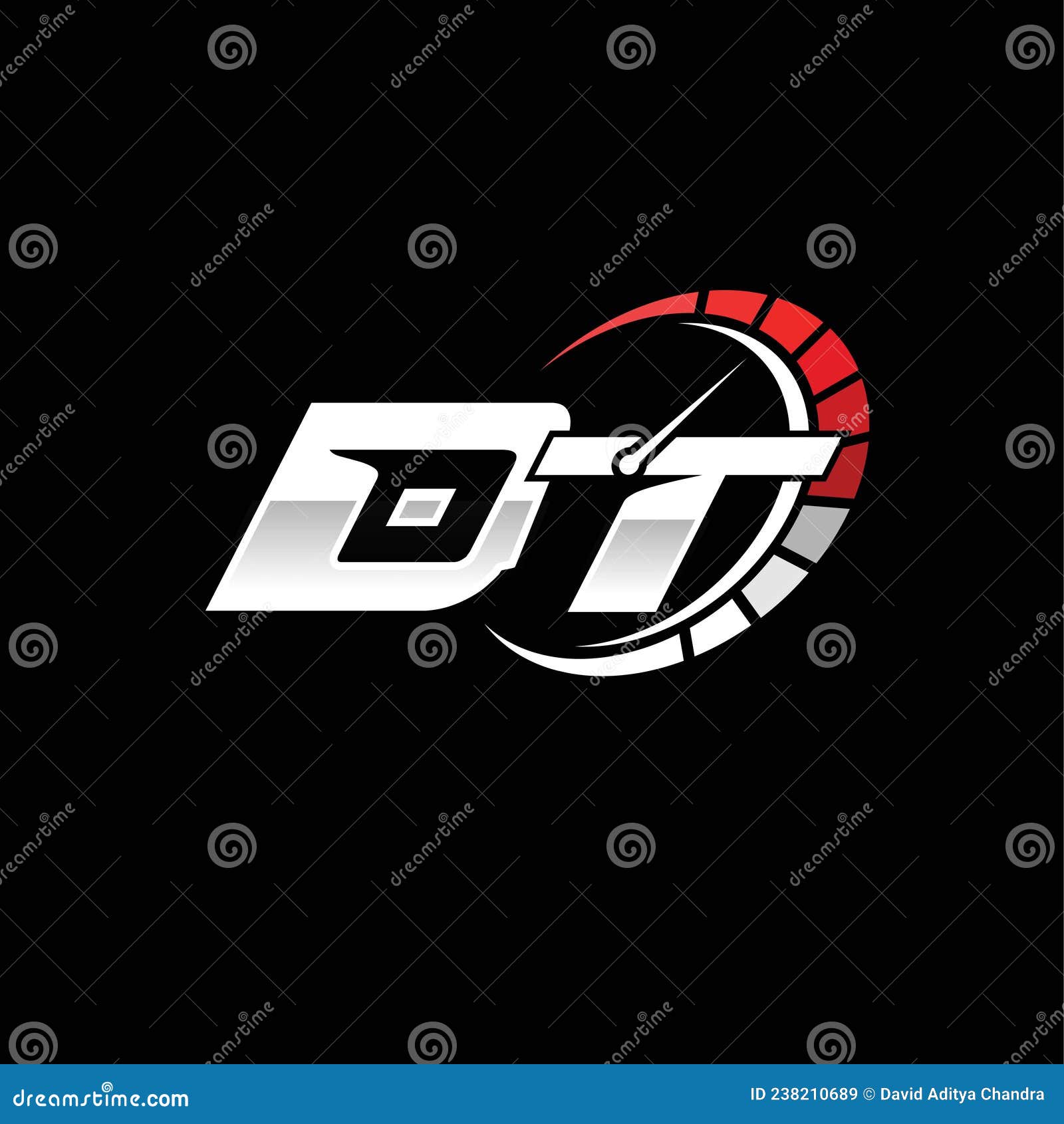 DT Logo Letter Speed Meter Racing Style Stock Vector - Illustration of ...