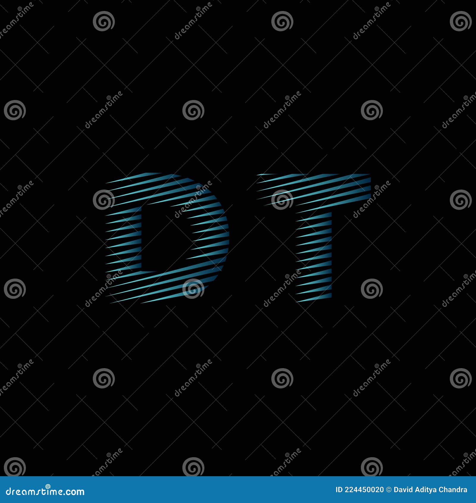 DT Monogram Lines Style Blue Light Vector Stock Vector - Illustration ...
