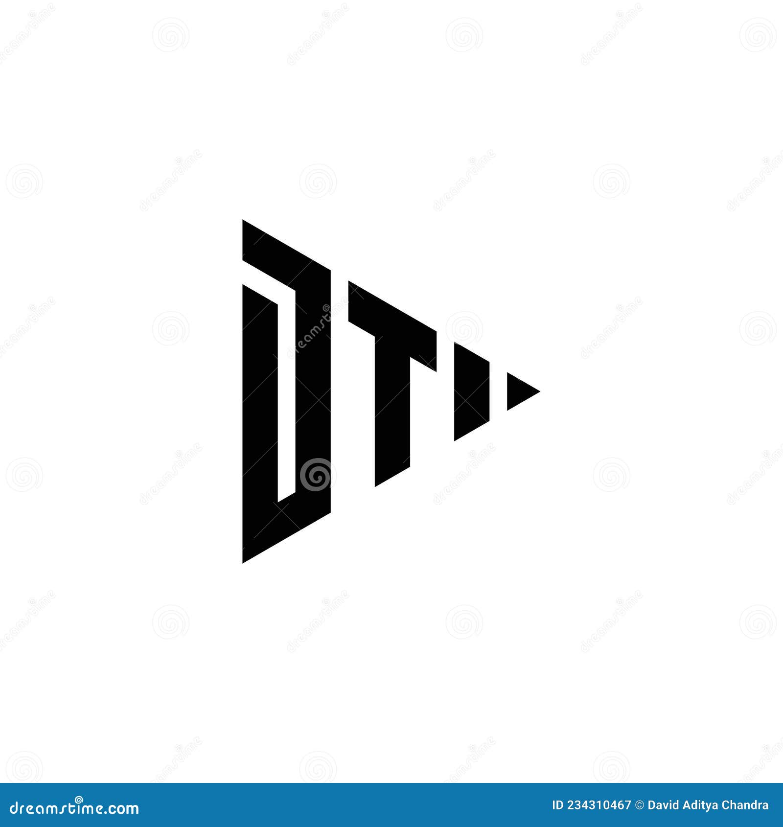 DT Logo Monogram Triangle Shape Play Button Stock Vector - Illustration ...