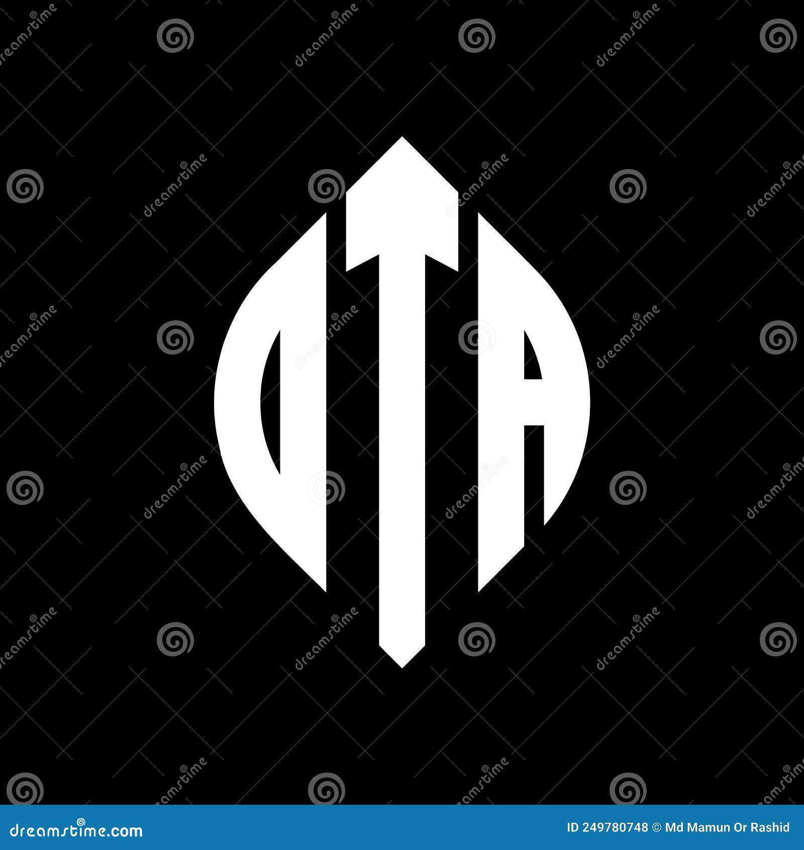DTA Circle Letter Logo Design with Circle and Ellipse Shape. DTA ...