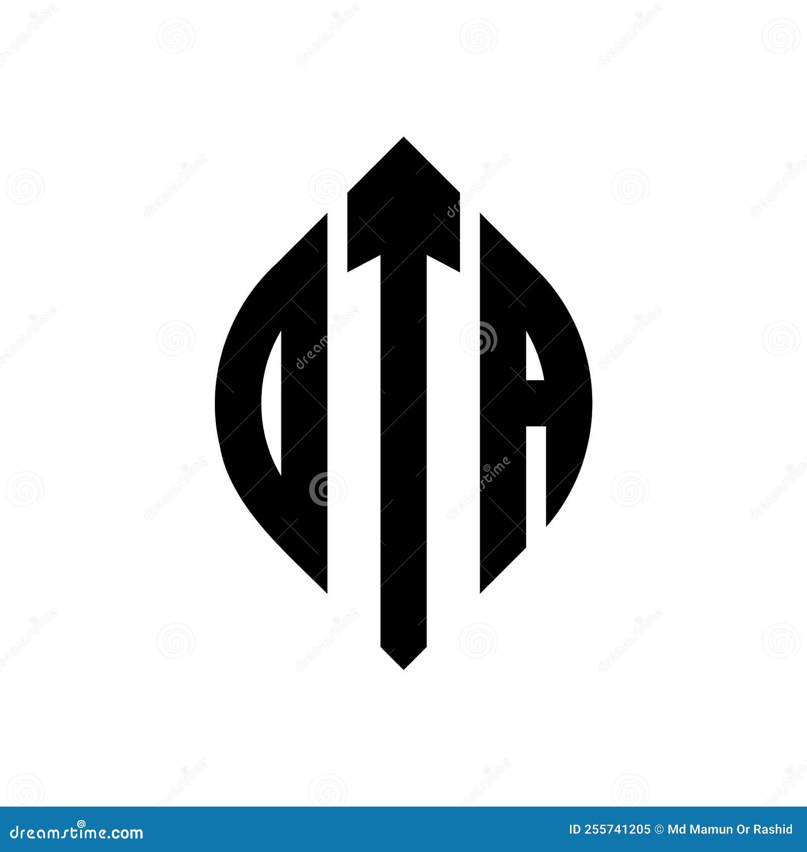 DTA Circle Letter Logo Design with Circle and Ellipse Shape. DTA ...