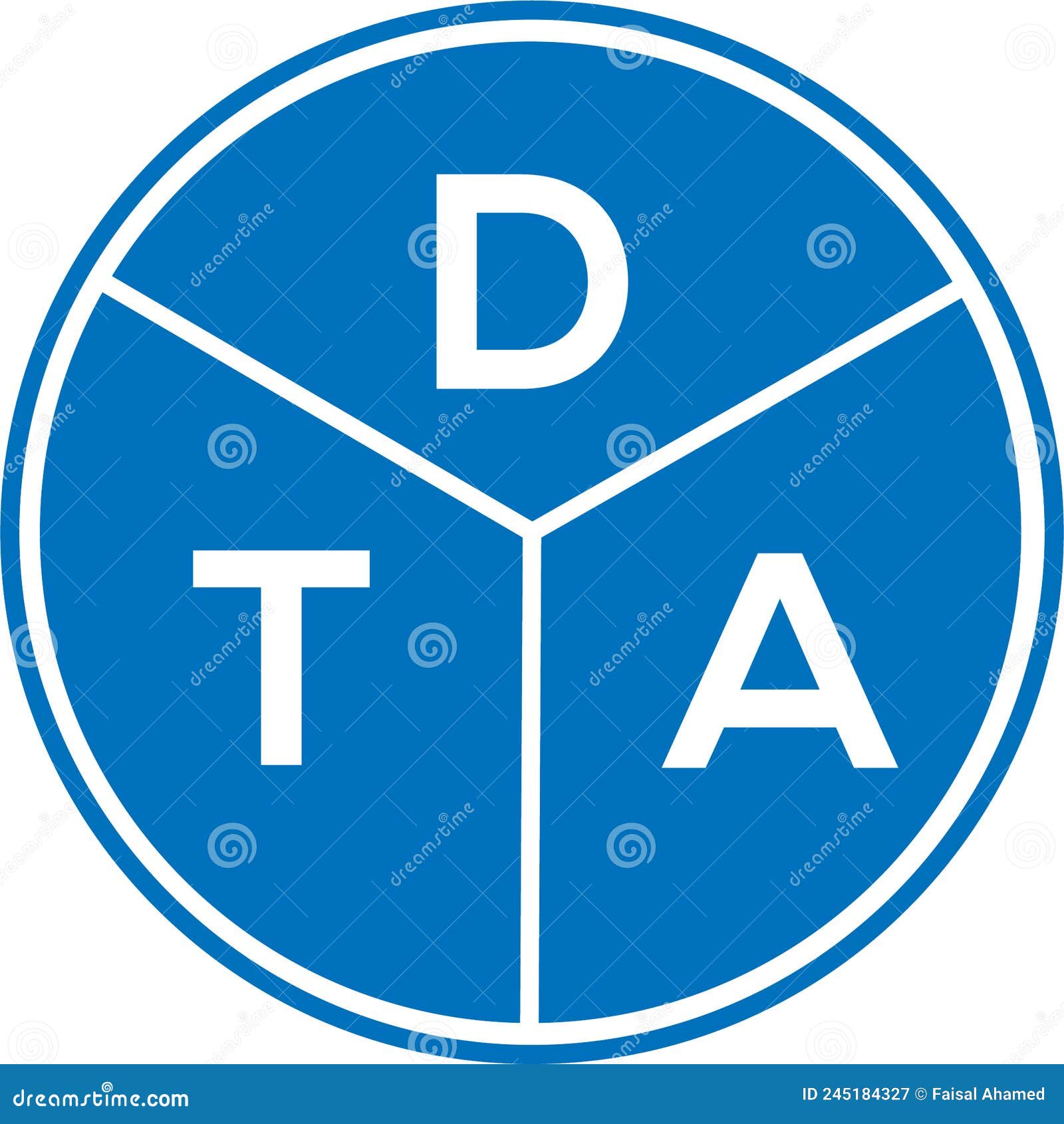 DTA Letter Logo Design on White Background. DTA Creative Circle Letter ...