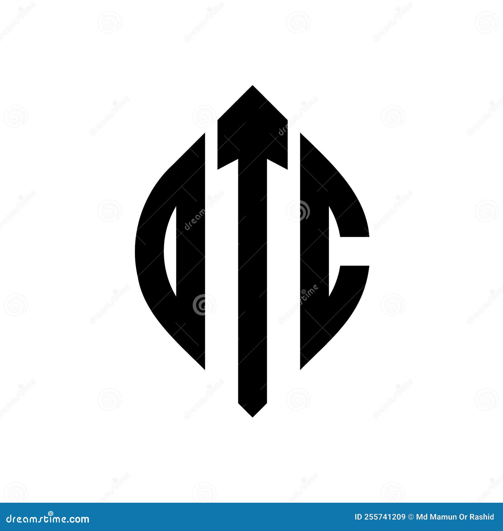 DTC Circle Letter Logo Design with Circle and Ellipse Shape. DTC ...