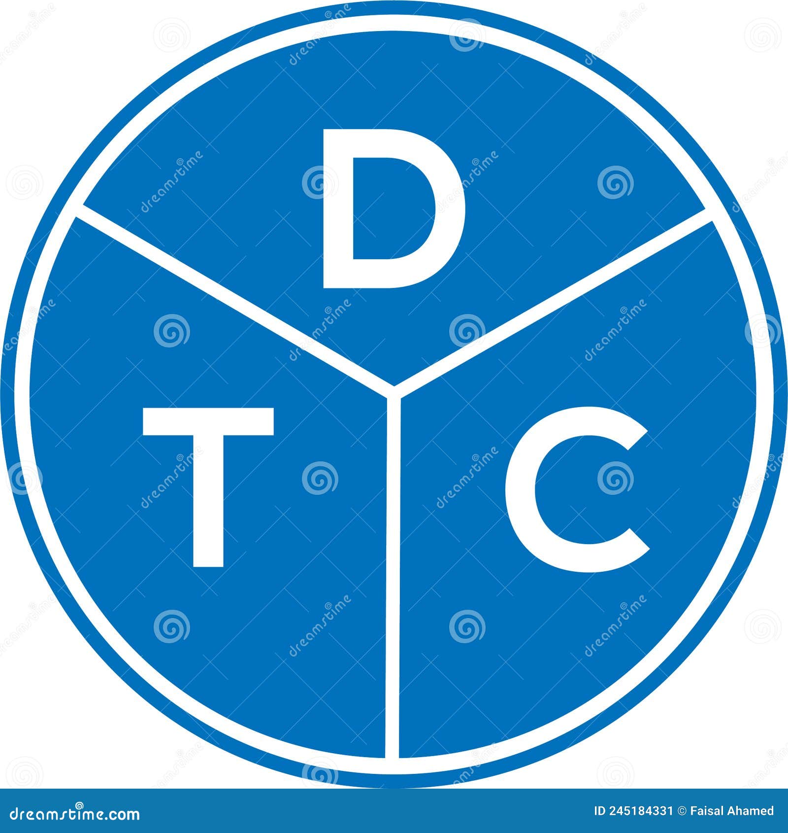 DTC Letter Logo Design On White Background. DTC Creative Circle Letter ...