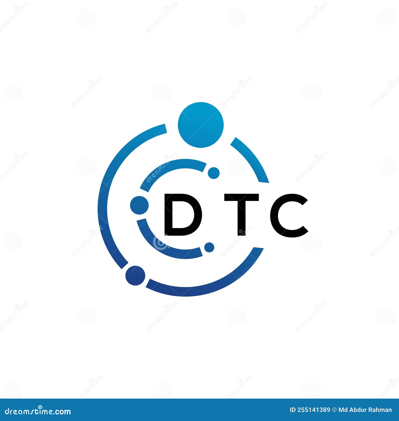 DTC Letter Logo Design on White Background. DTC Creative Initials ...