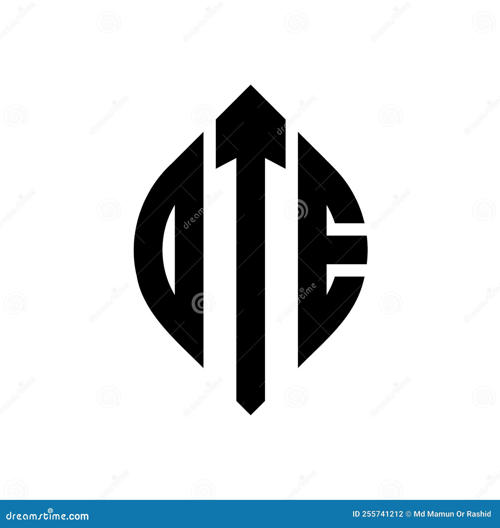 DTE Circle Letter Logo Design with Circle and Ellipse Shape. DTE ...