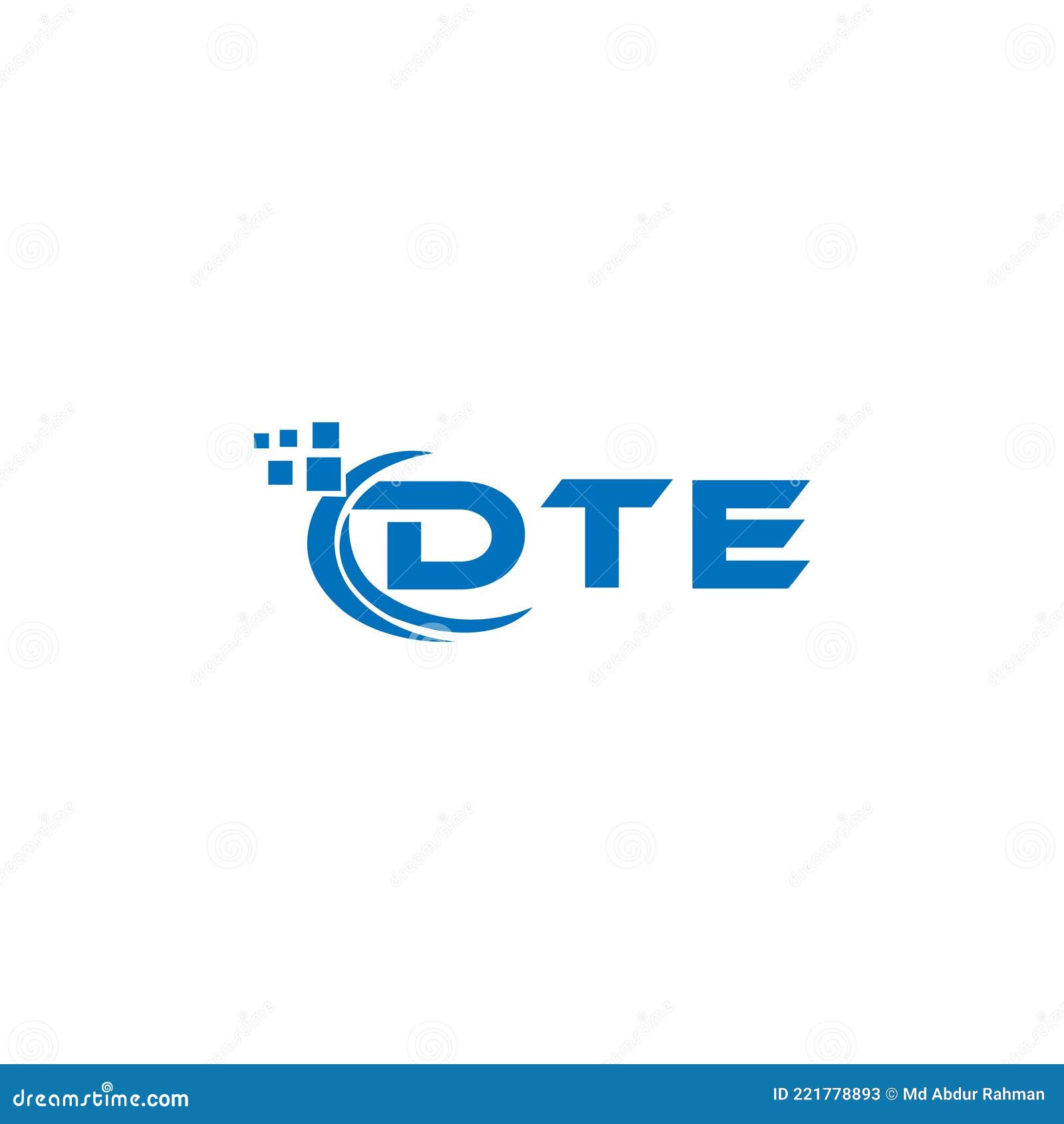 DTE Letter Logo Design on White Background. DTE Creative Initials ...