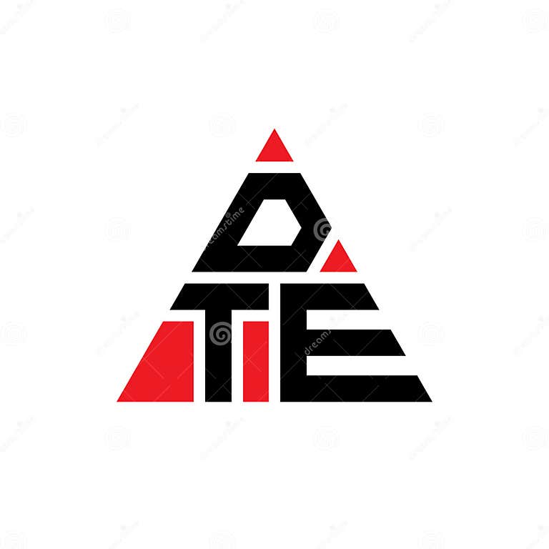 DTE Triangle Letter Logo Design with Triangle Shape. DTE Triangle Logo ...