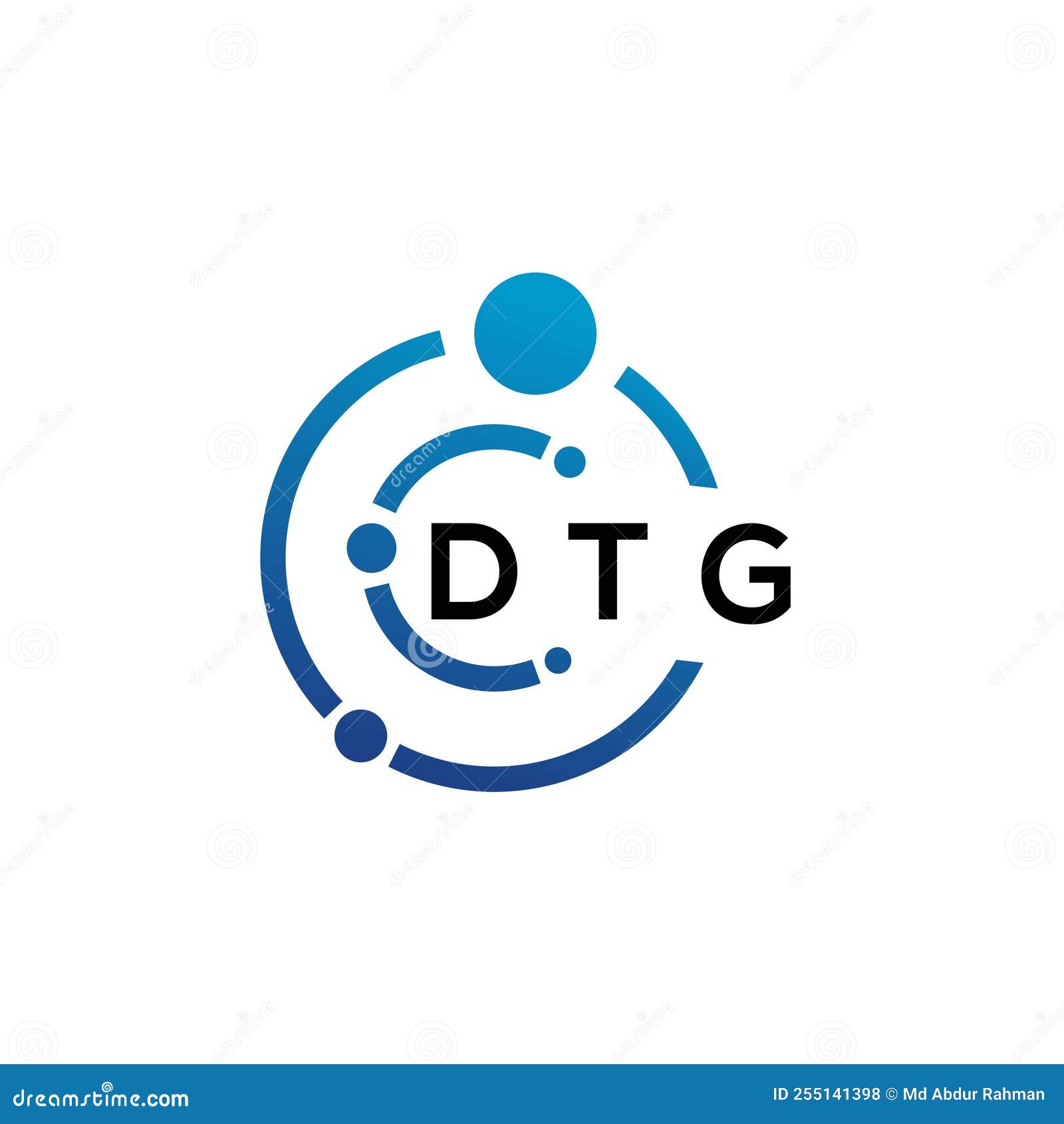 DTG Letter Logo Design on White Background. DTG Creative Initials ...