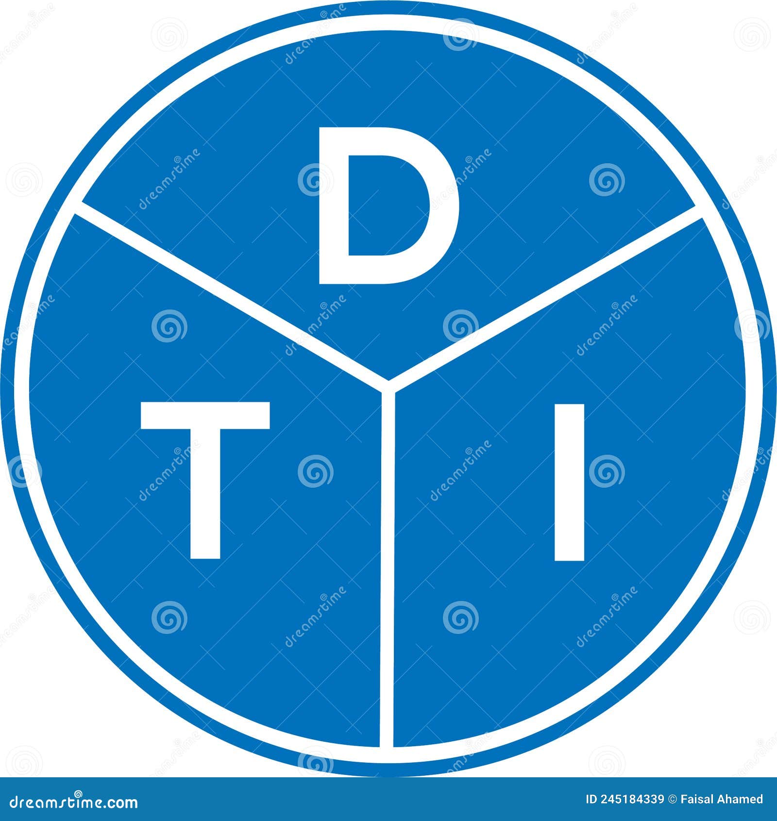 DTI Letter Logo Design on White Background. DTI Creative Circle Letter ...