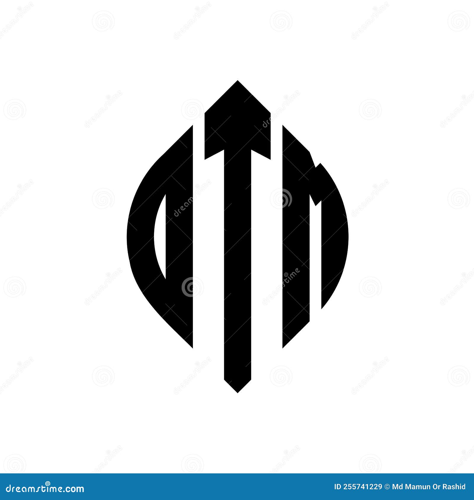 DTM Circle Letter Logo Design with Circle and Ellipse Shape. DTM ...