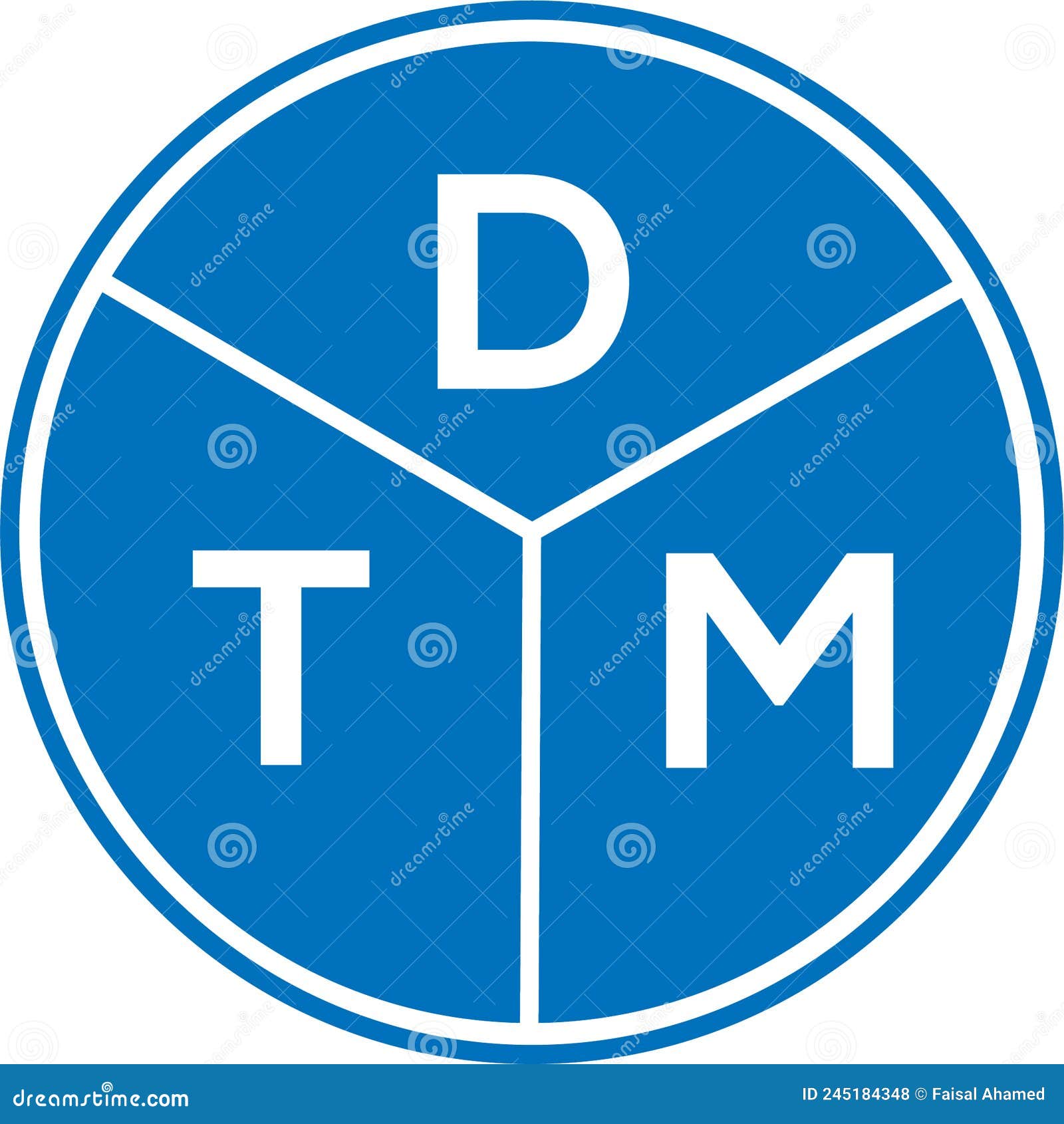 DTM Letter Logo Design On White Background. DTM Creative Circle Letter ...