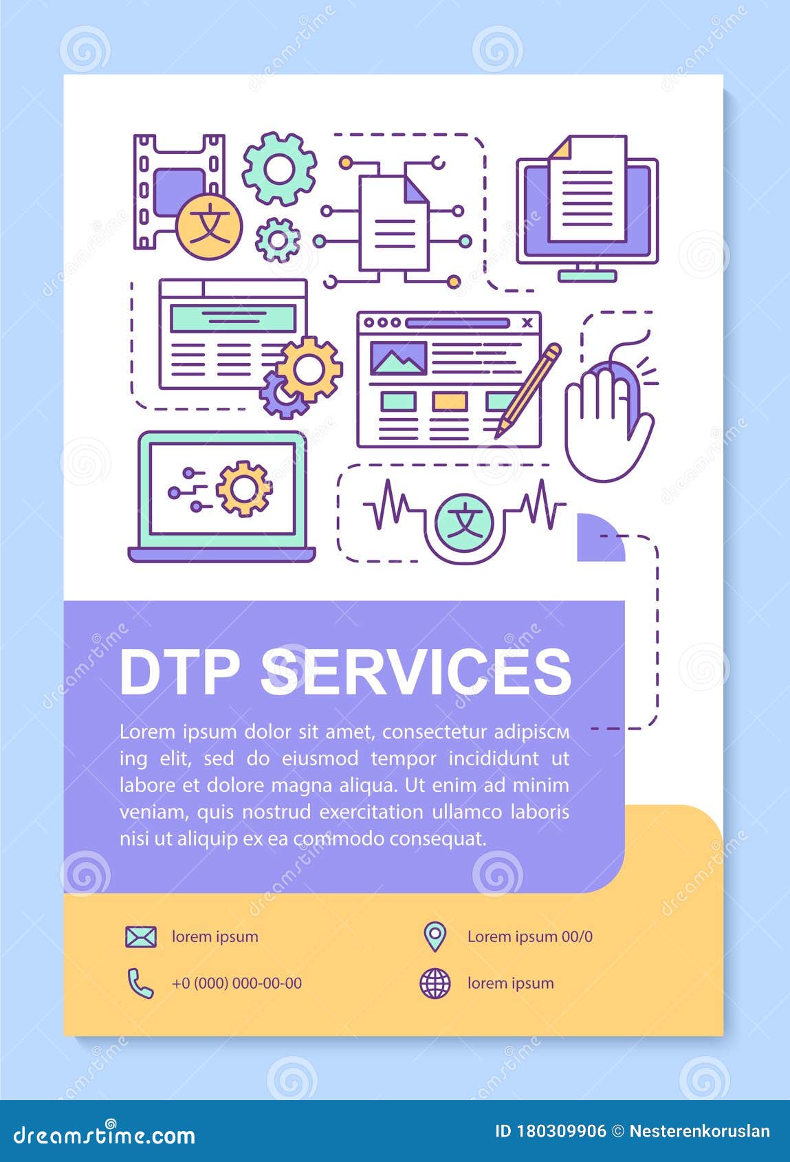 DTP Services Brochure Template Layout. Desktop Publishing Service Stock ...