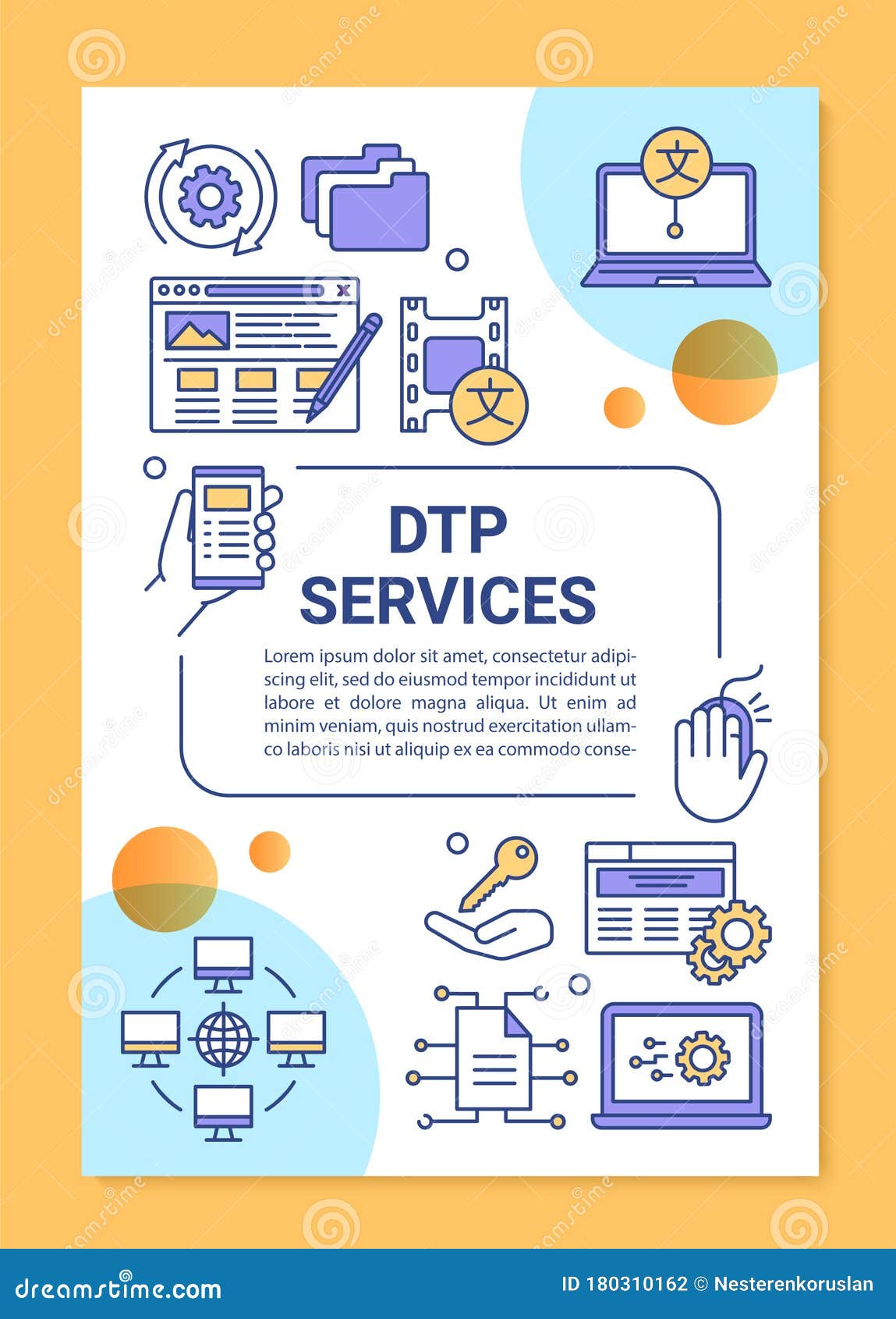 DTP Services Brochure Template Layout. Text Formatting Service Stock ...