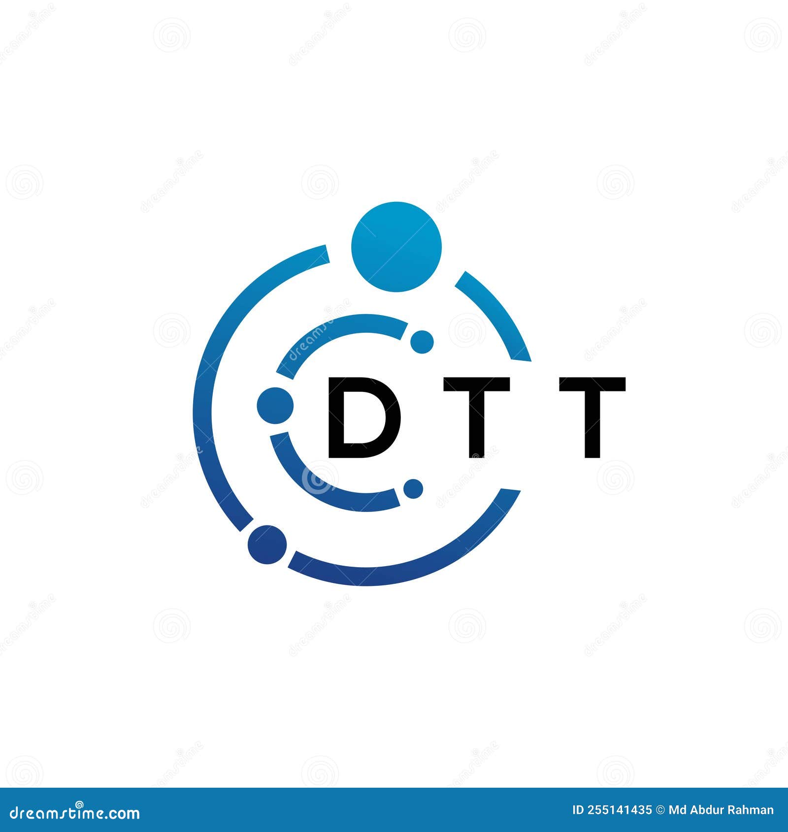 DTT Letter Logo Design on White Background. DTT Creative Initials ...
