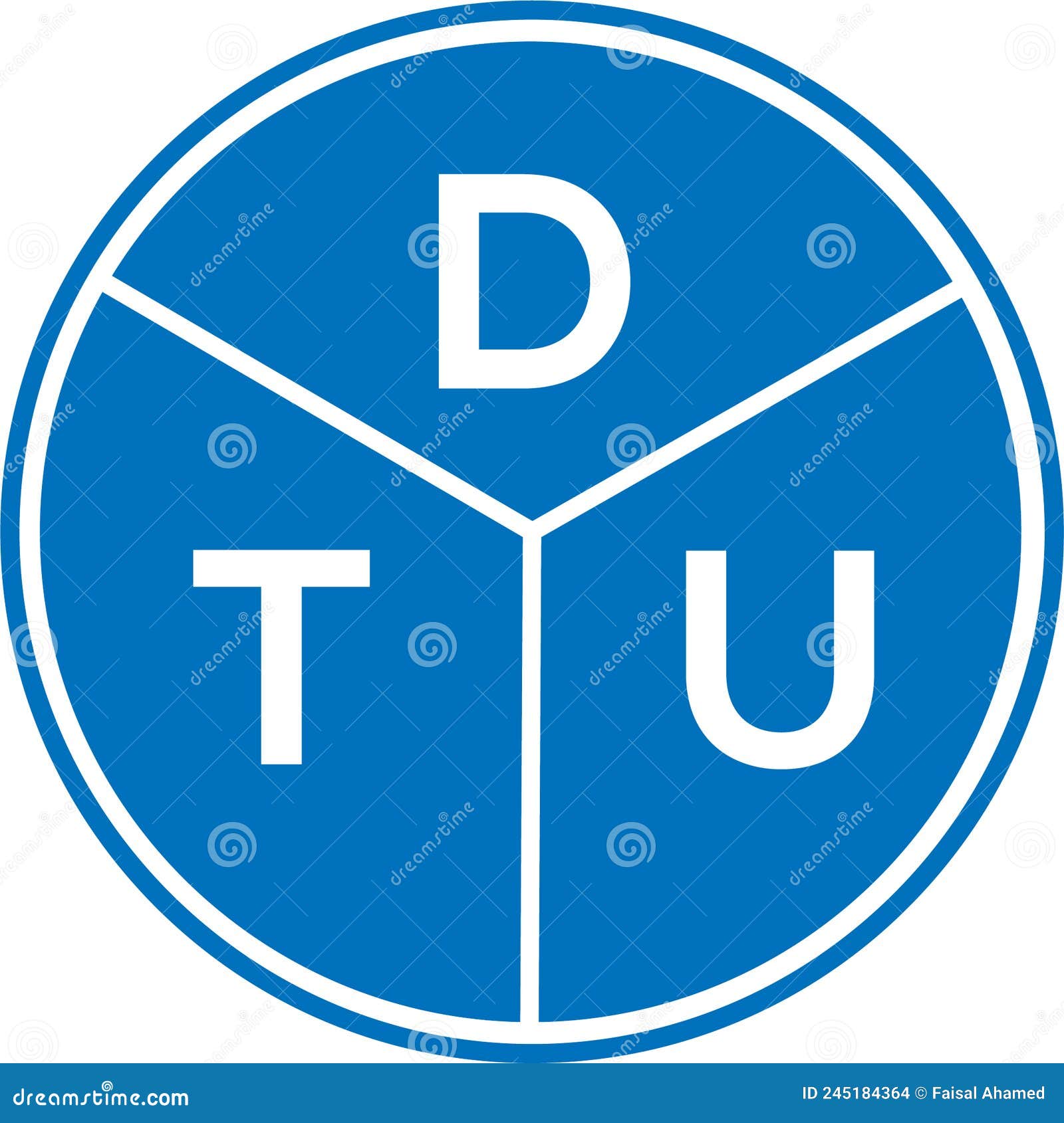 DTU Letter Logo Design on White Background. DTU Creative Circle Letter ...