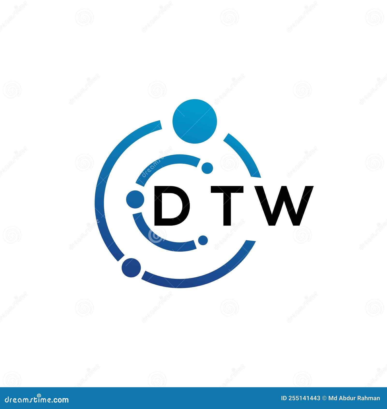 DTW Letter Logo Design on White Background. DTW Creative Initials ...