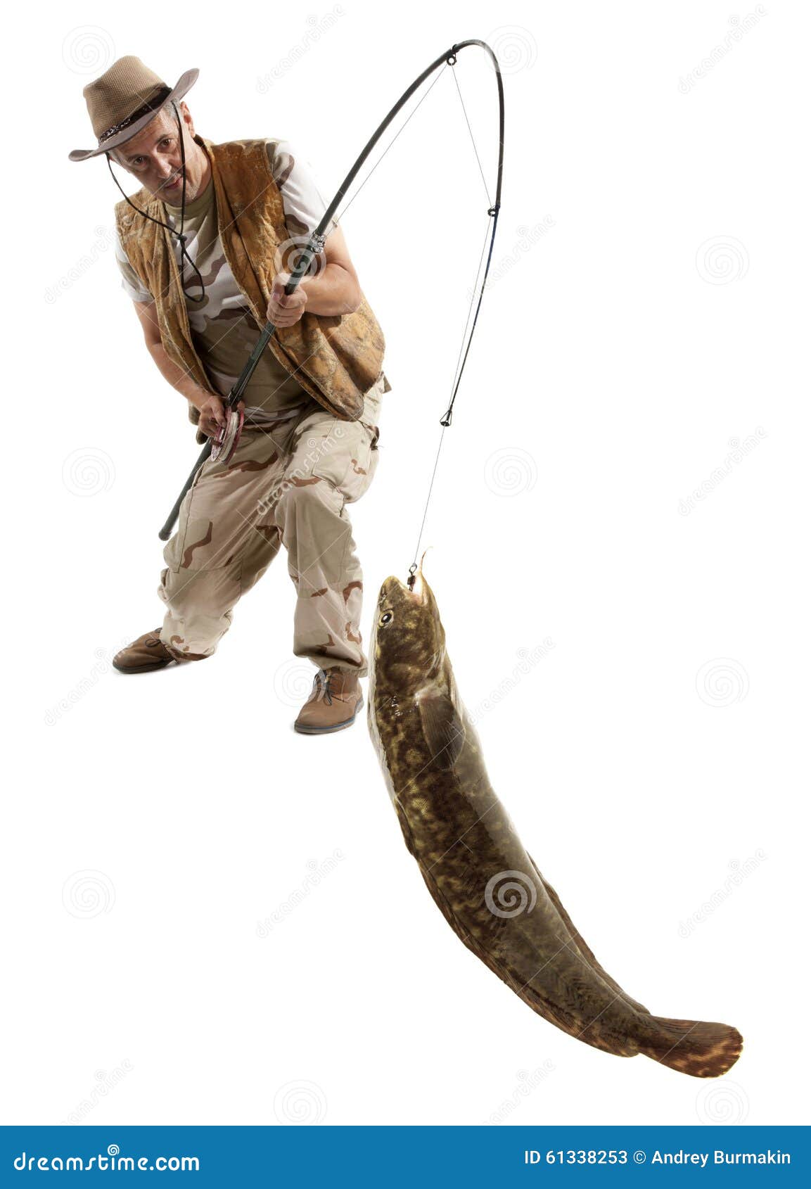 Duży rybi rybak obraz stock. Obraz złożonej z samiec - 61338253
