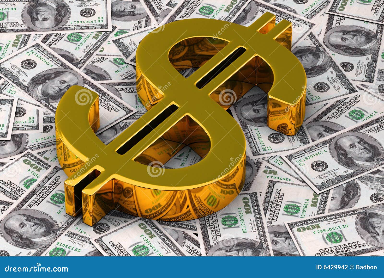Or Du Dollar Photographie stock - Image: 6429942