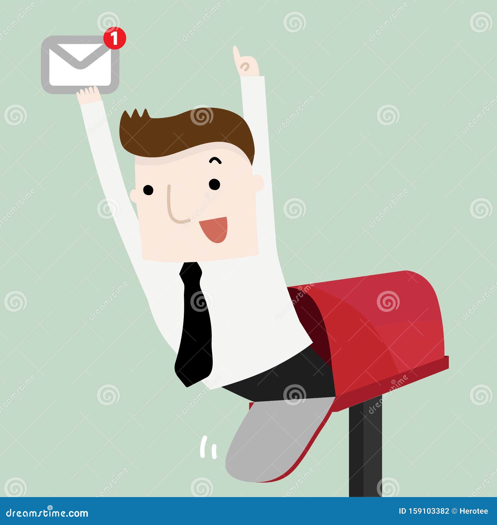 Du hast Post vektor abbildung. Illustration von geschäftsmann - 159103382