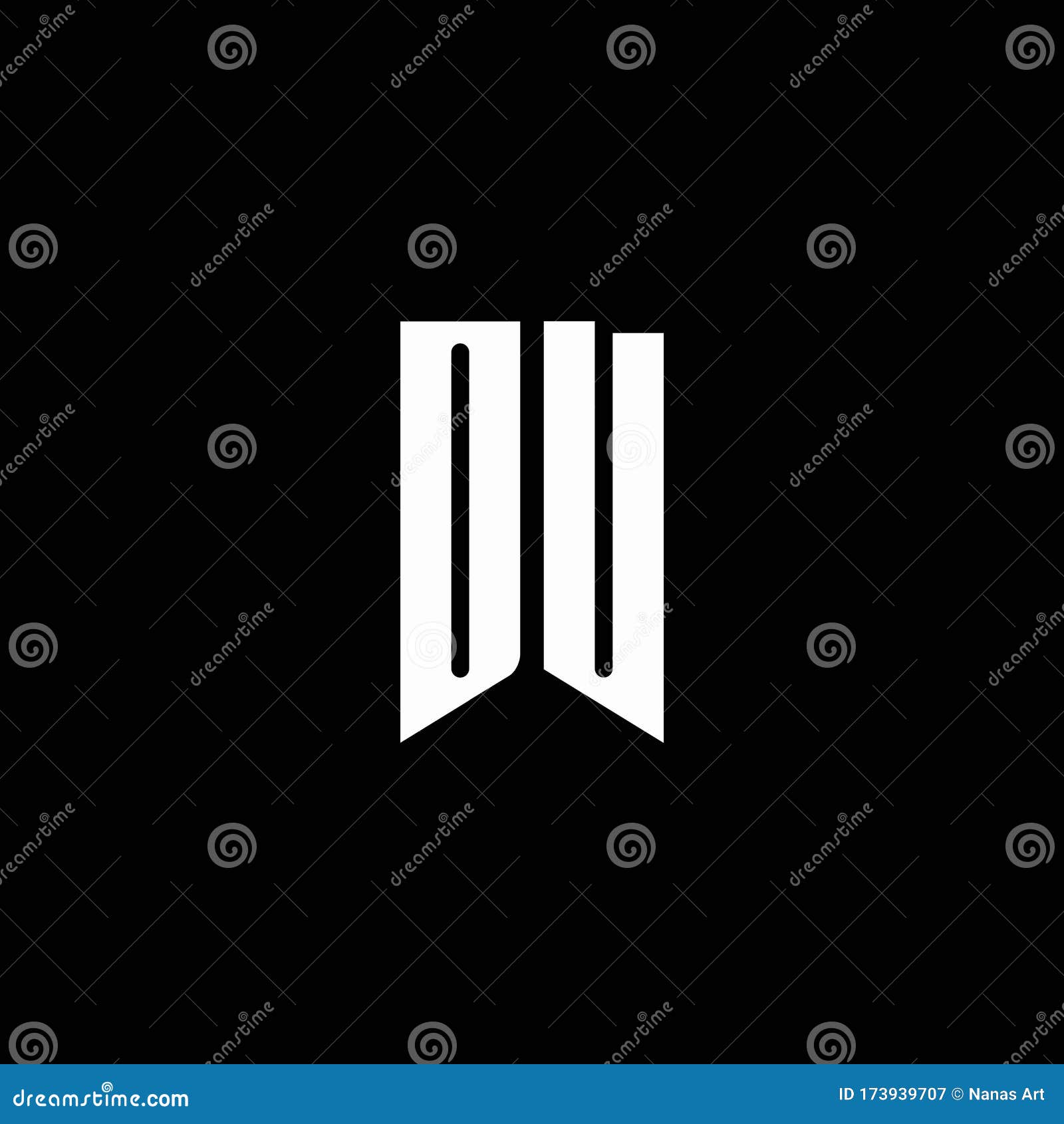 DU Logo Monogram with Emblem Style Isolated on Black Background Stock ...