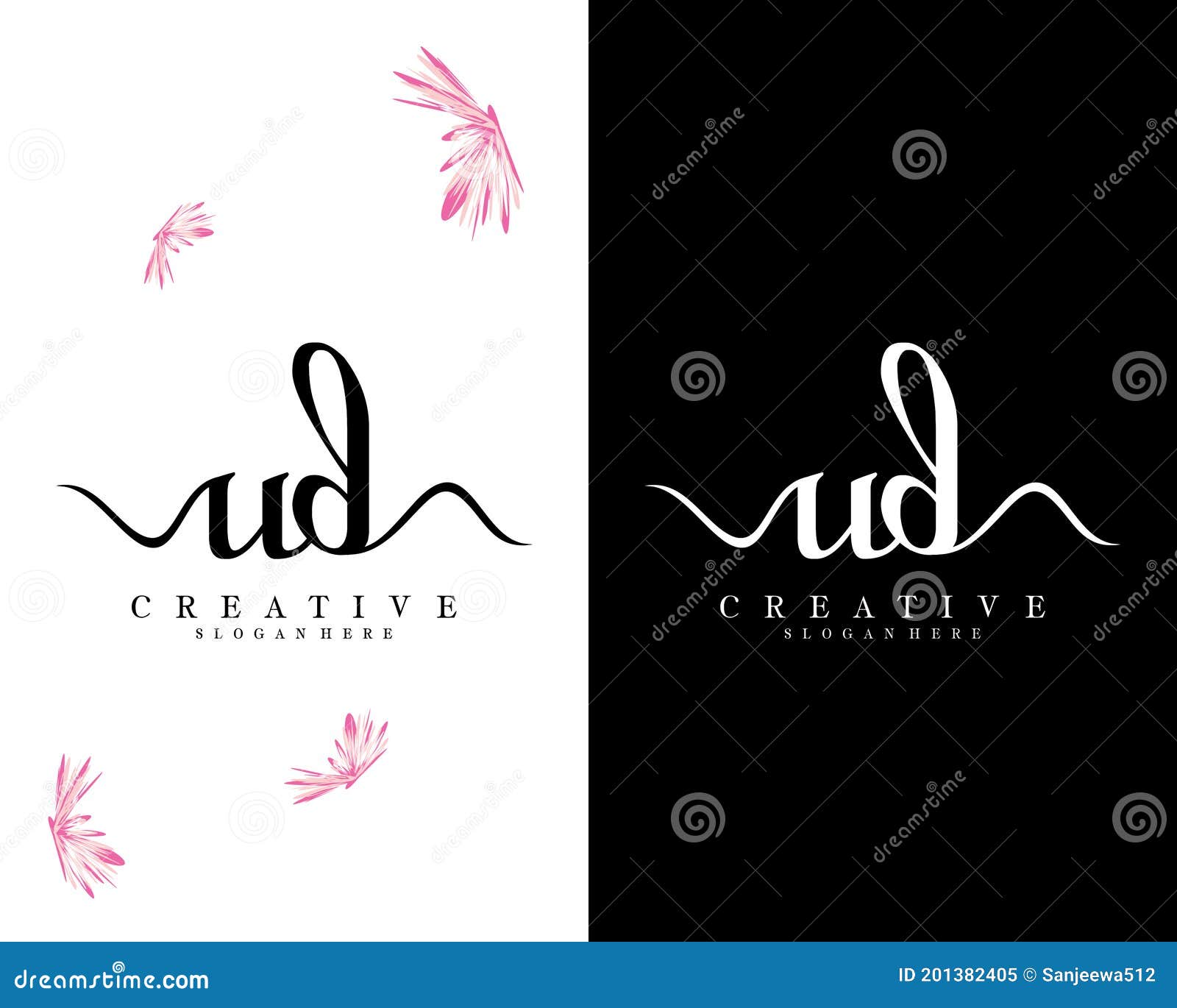 Ud, Du Creative Handwriting Letters Logo Design Vector Stock Vector ...