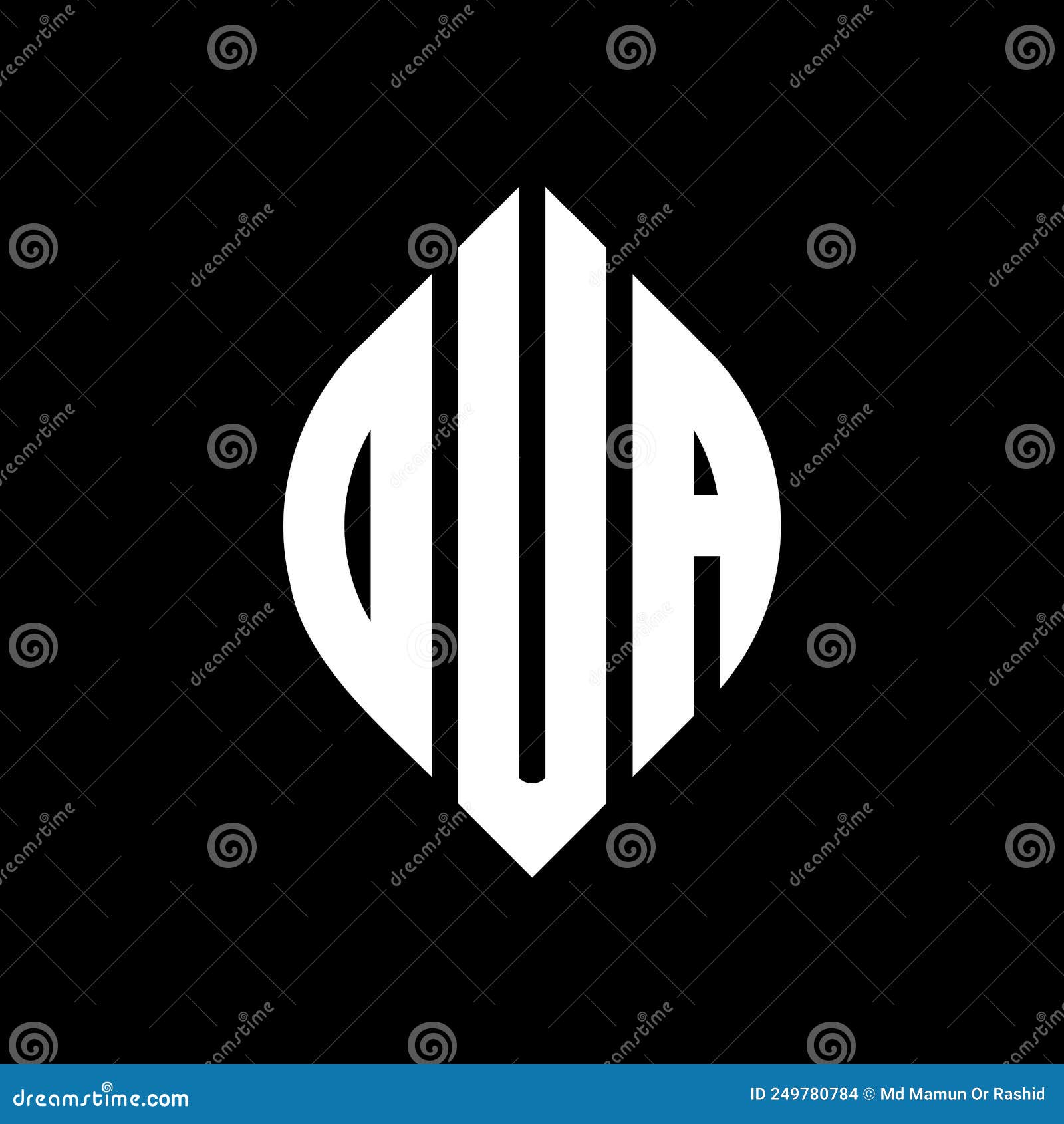 DUA Circle Letter Logo Design with Circle and Ellipse Shape. DUA ...