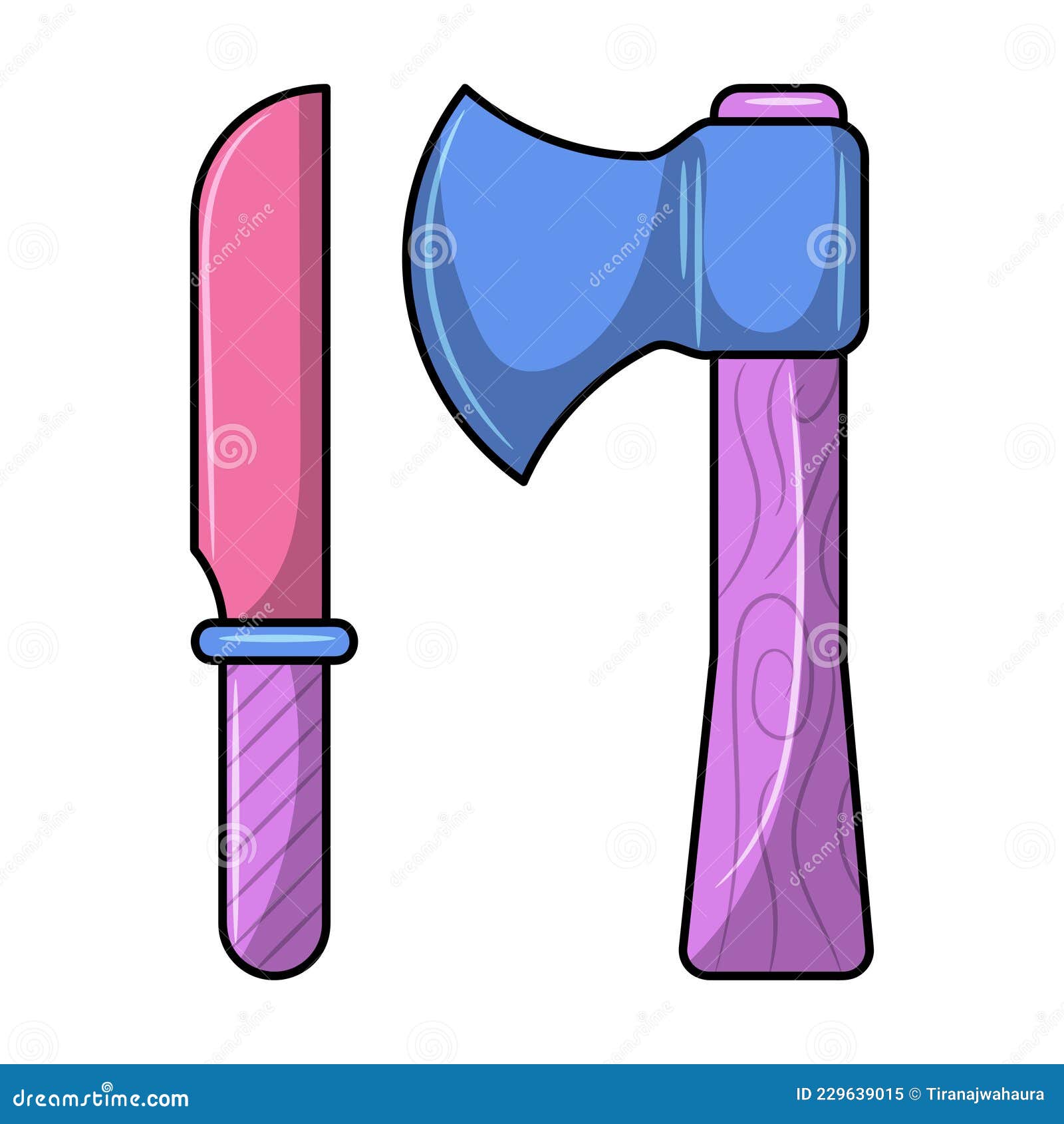 Dagger and Hammer Colored Vector Illustration Stock Vector ...
