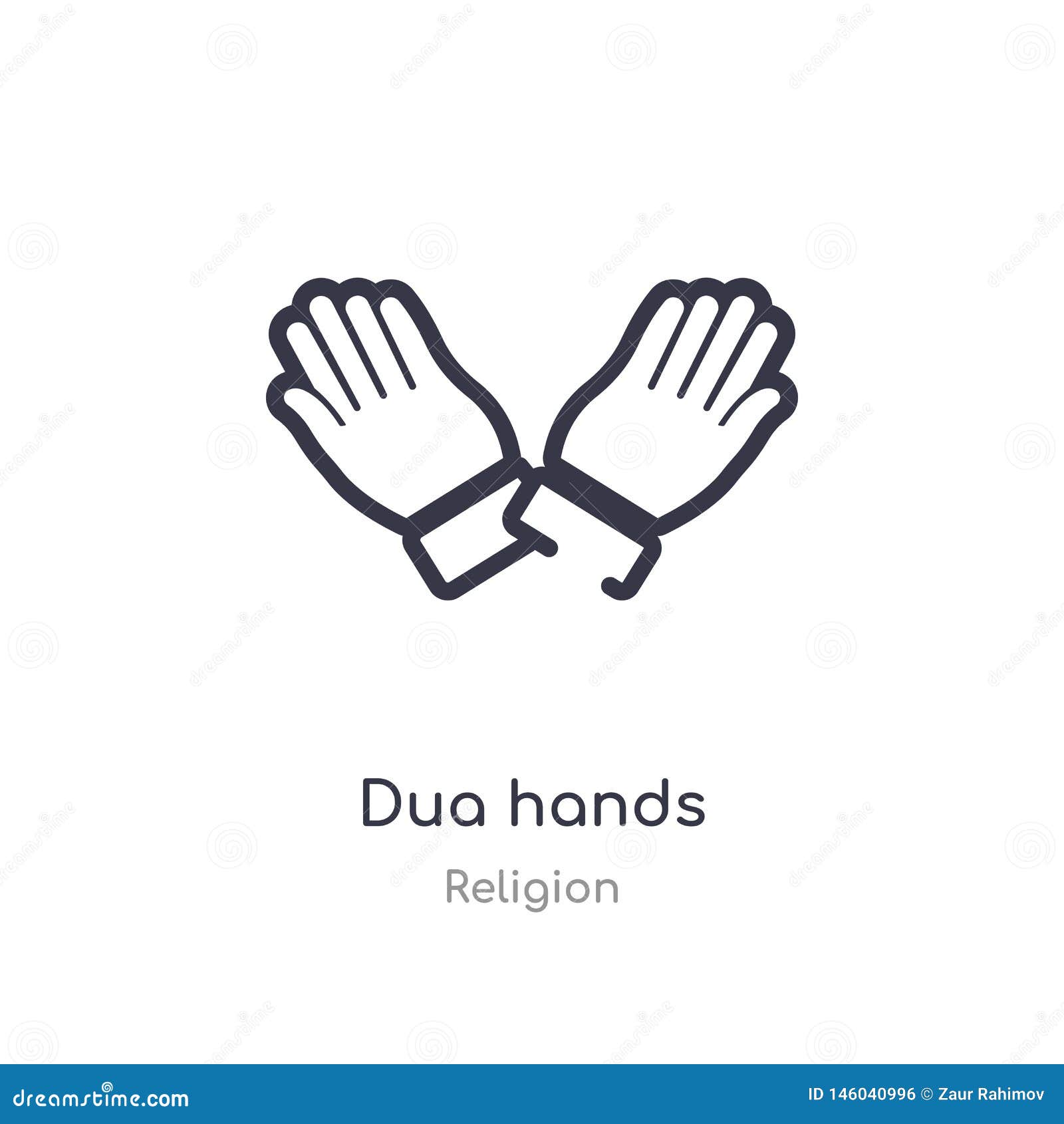 Dua Hands Outline Icon. Isolated Line Vector Illustration from Religion ... Dua Hands Outline Icon. Isolated Line Vector Illustration from Religion ...