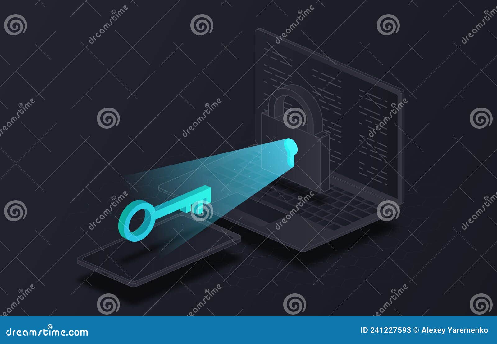 Duo Authentication Concept Banner With Text Place. Can Use For Web ...