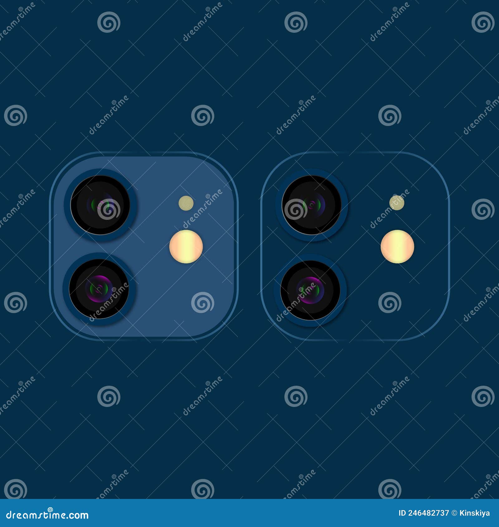 Dual Back Camera Lense of Smartphone Illustration. Mobile Phone Lenses ...