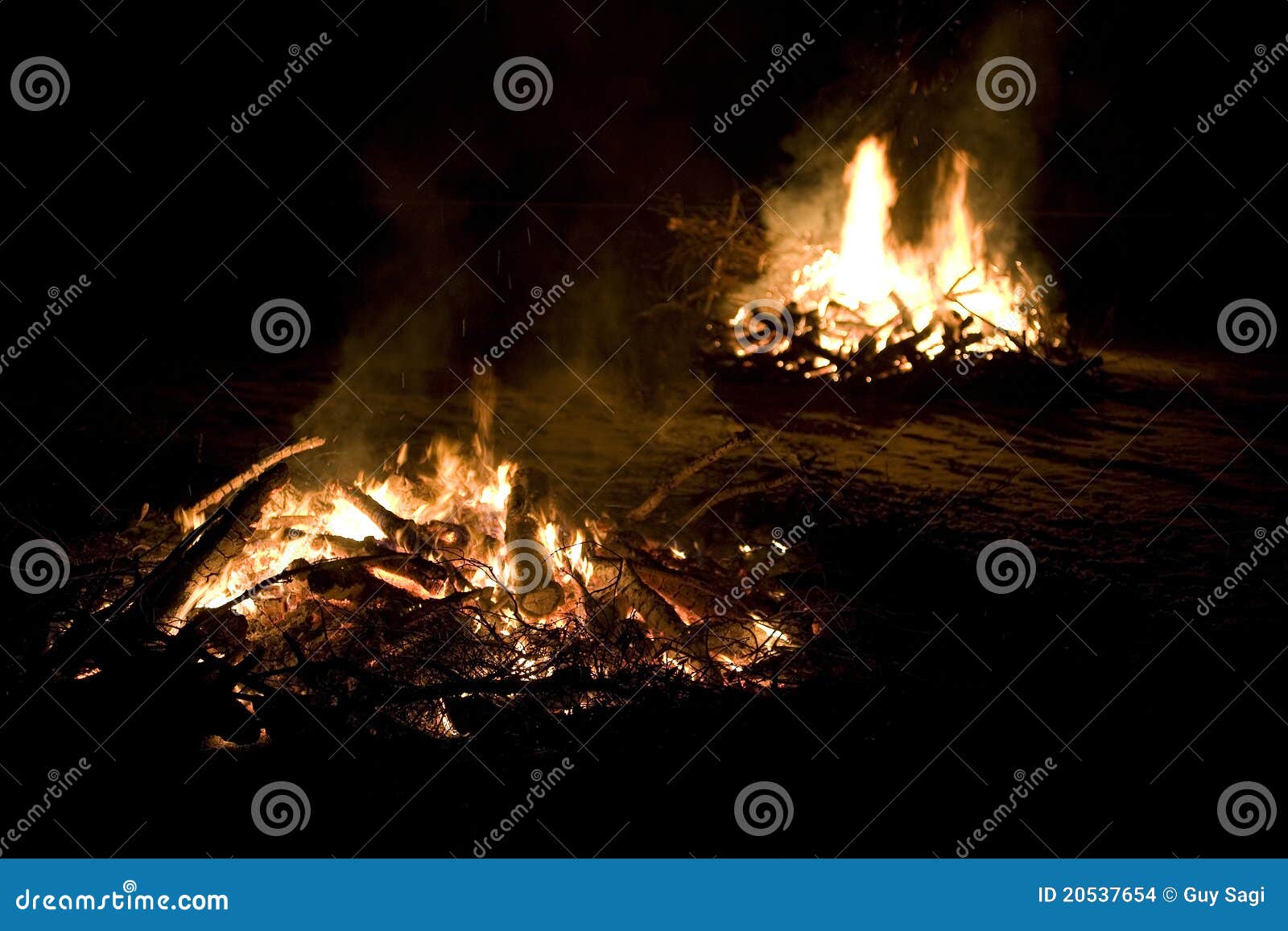 Dual bonfires stock photo. Image of flames, fire, campfire - 20537654