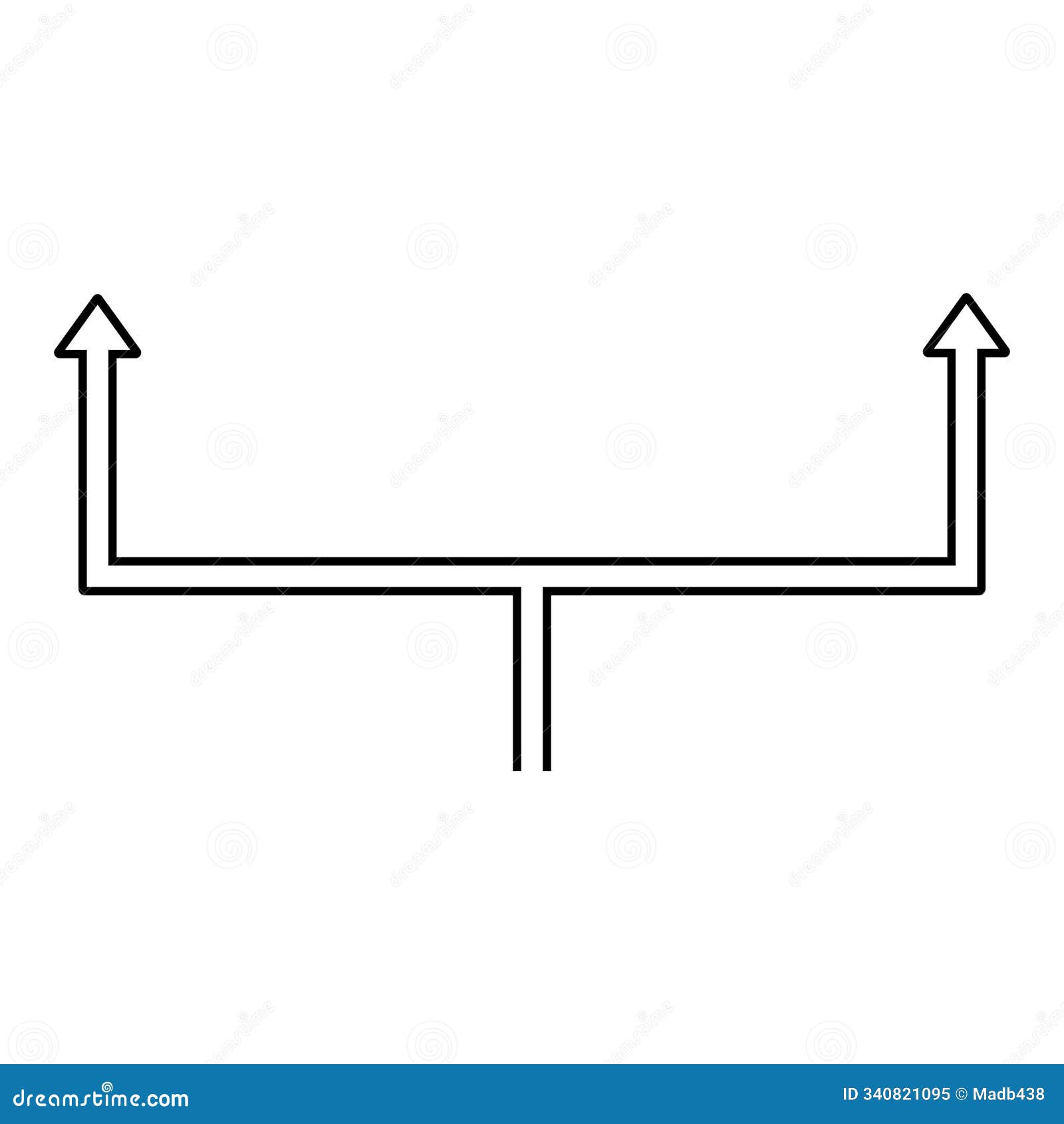 Dual Branching Arrow Icon in Linear Style. Stock Illustration ... Dual Branching Arrow Icon in Linear Style. Stock Illustration ...