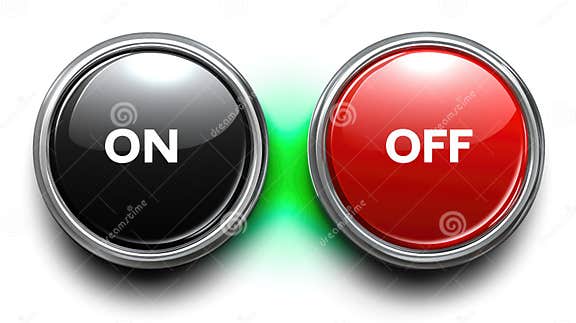 Dual Buttons with on and Off Labels Stock Photo - Image of labels ...