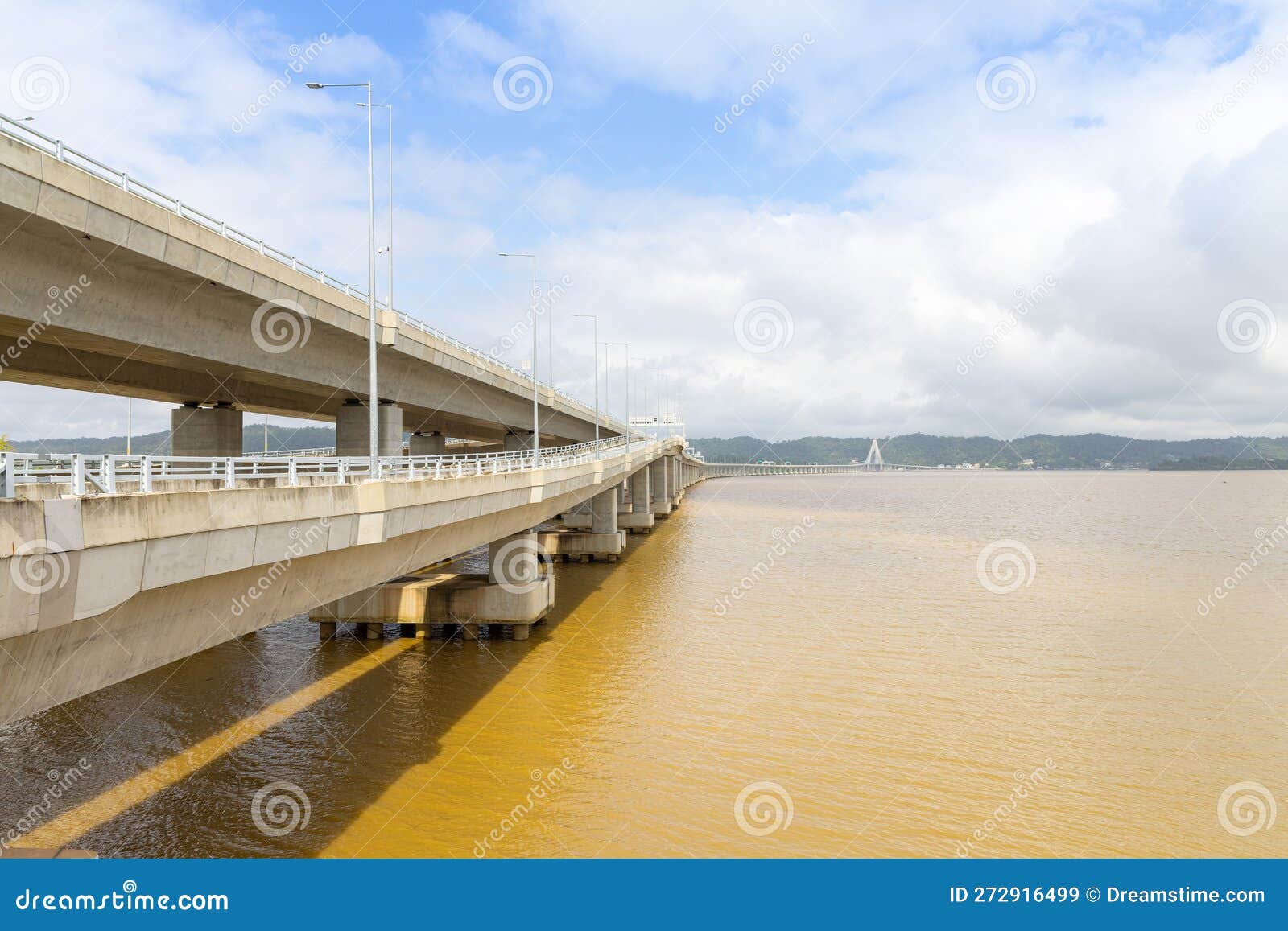 A Dual-carriageway Bridge Across Brunei Bay Stock Image - Image of ...