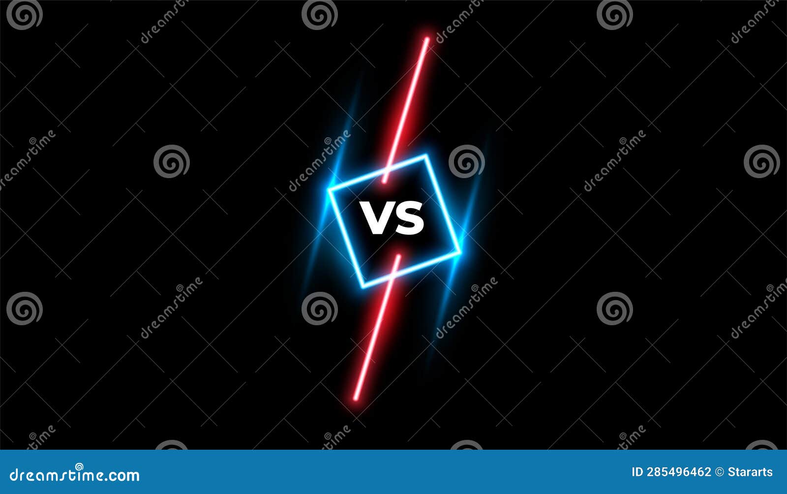 Dual Combat Versus Dark Banner with Glowing Neon Effect Stock ...