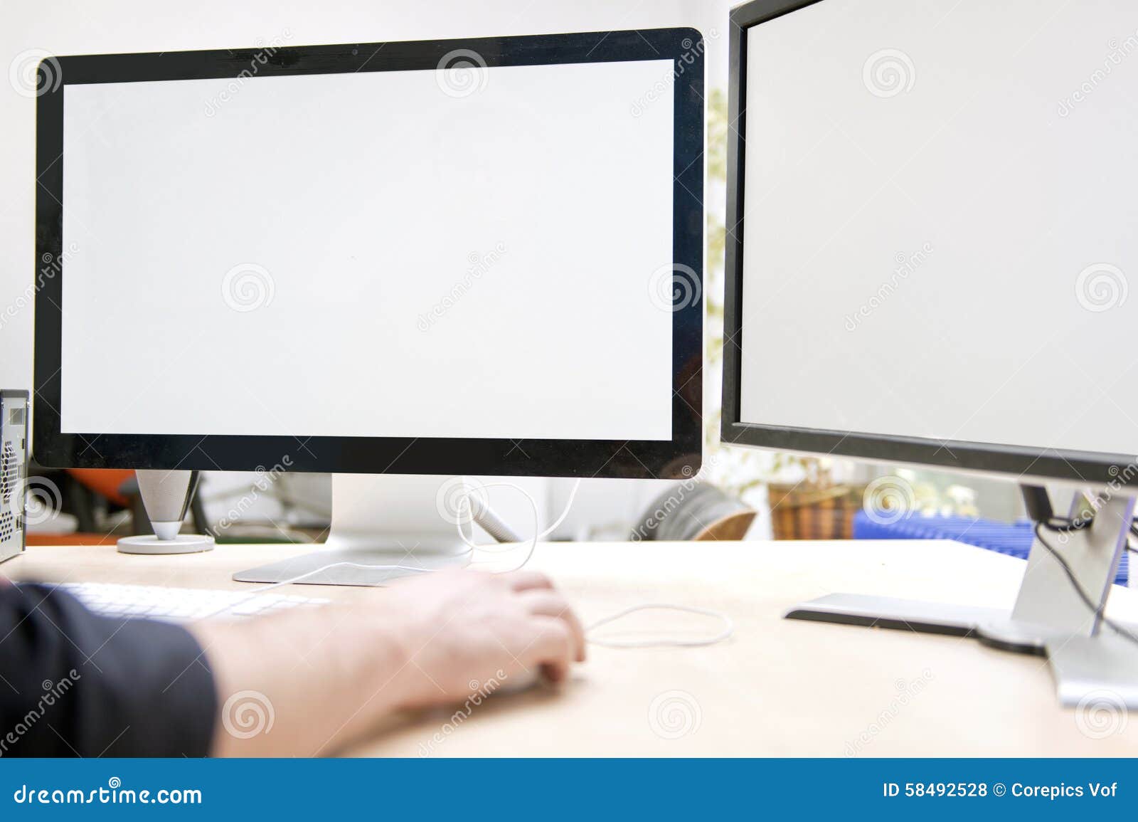 Dual Computre Screen for Presentations and Mockups Stock Photo - Image ...