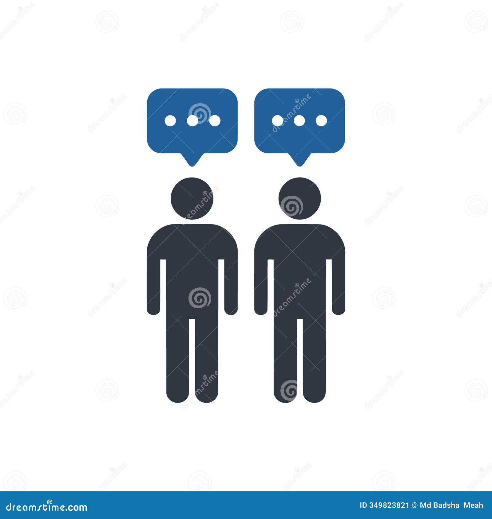 Dual Conversation Speech Icon Stock Vector - Illustration of bubbles ...