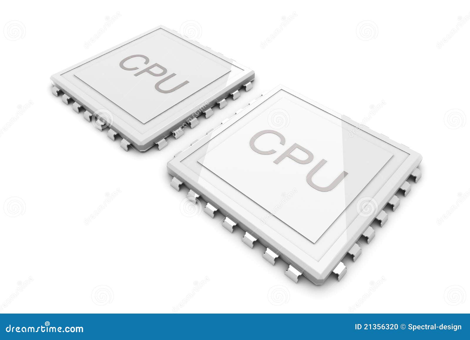 Dual core CPU stock illustration. Illustration of electronic - 21356320