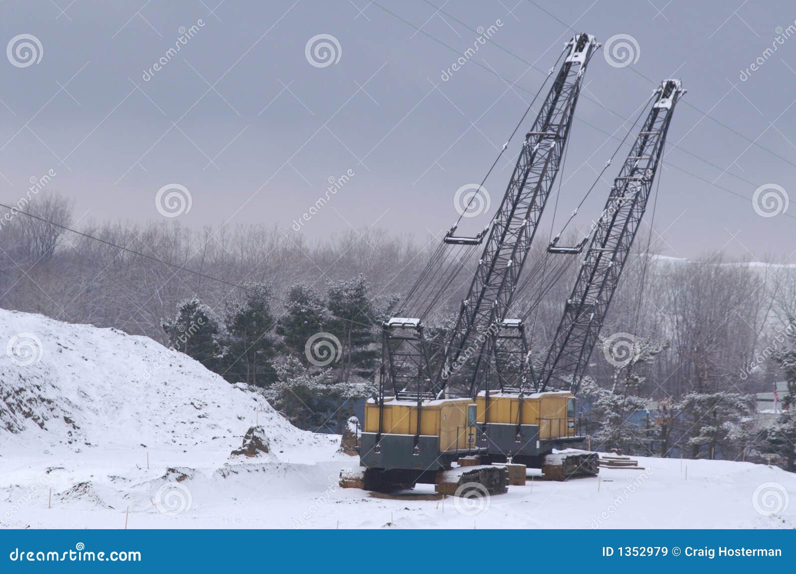 Dual Cranes stock image. Image of identical, pair, dual - 1352979
