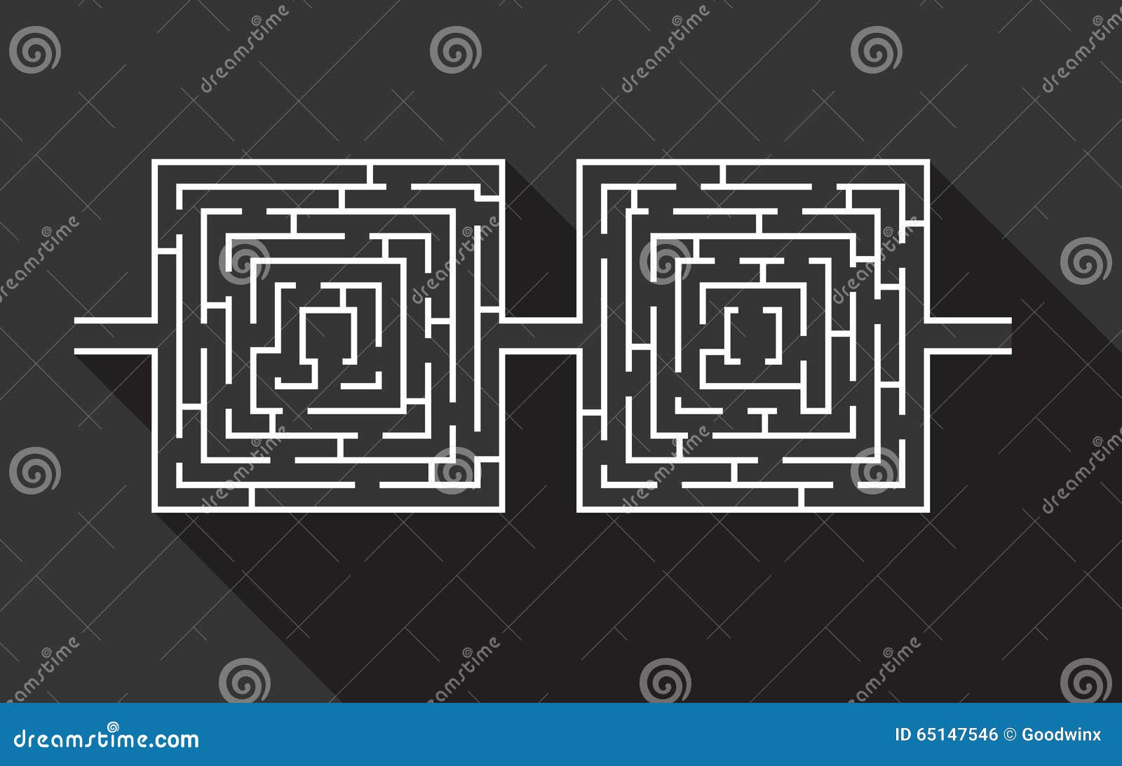 Difficult And Long Maze Educational Game In The Form Of A Square Vector ...