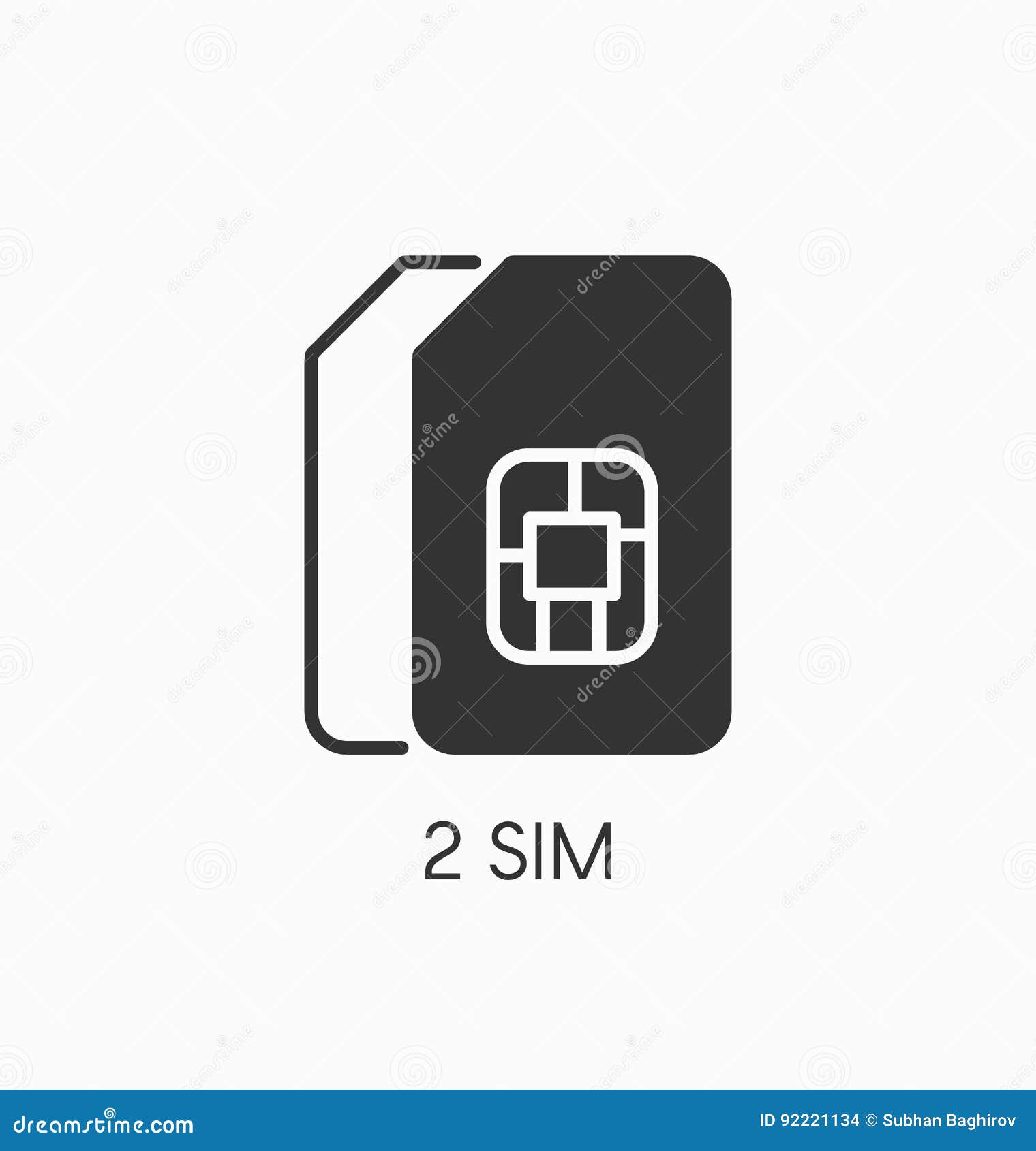 Dual/Double SIM Icon Vector Stock Vector - Illustration of isolated ...