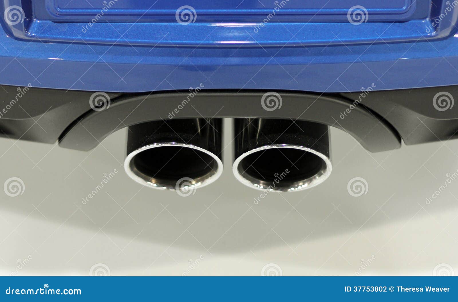 Dual Exhaust Of A Car, Concept For Emissions And Particulate Mat ...