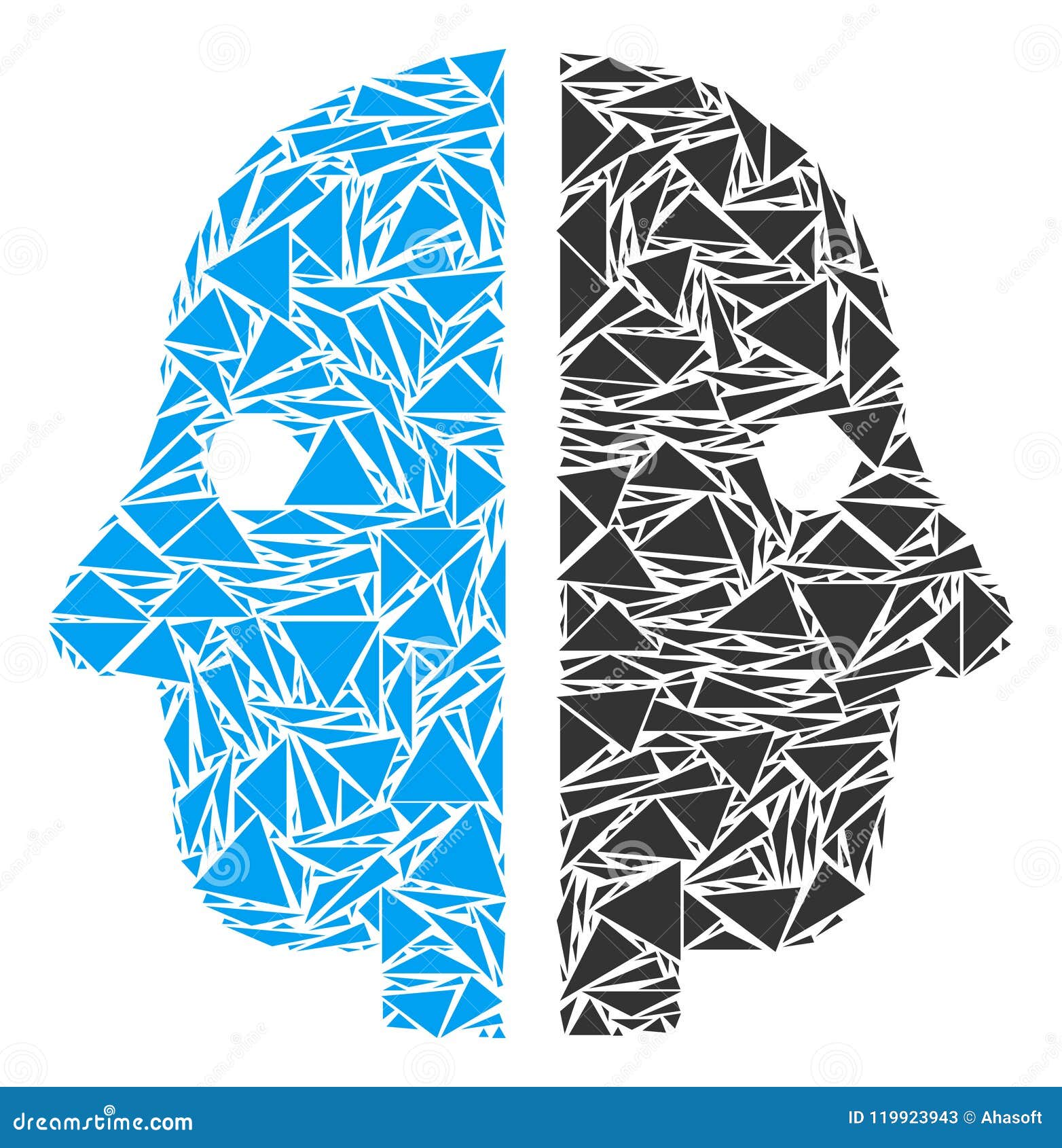 Dual Face Collage of Triangles Stock Vector - Illustration of persona ...