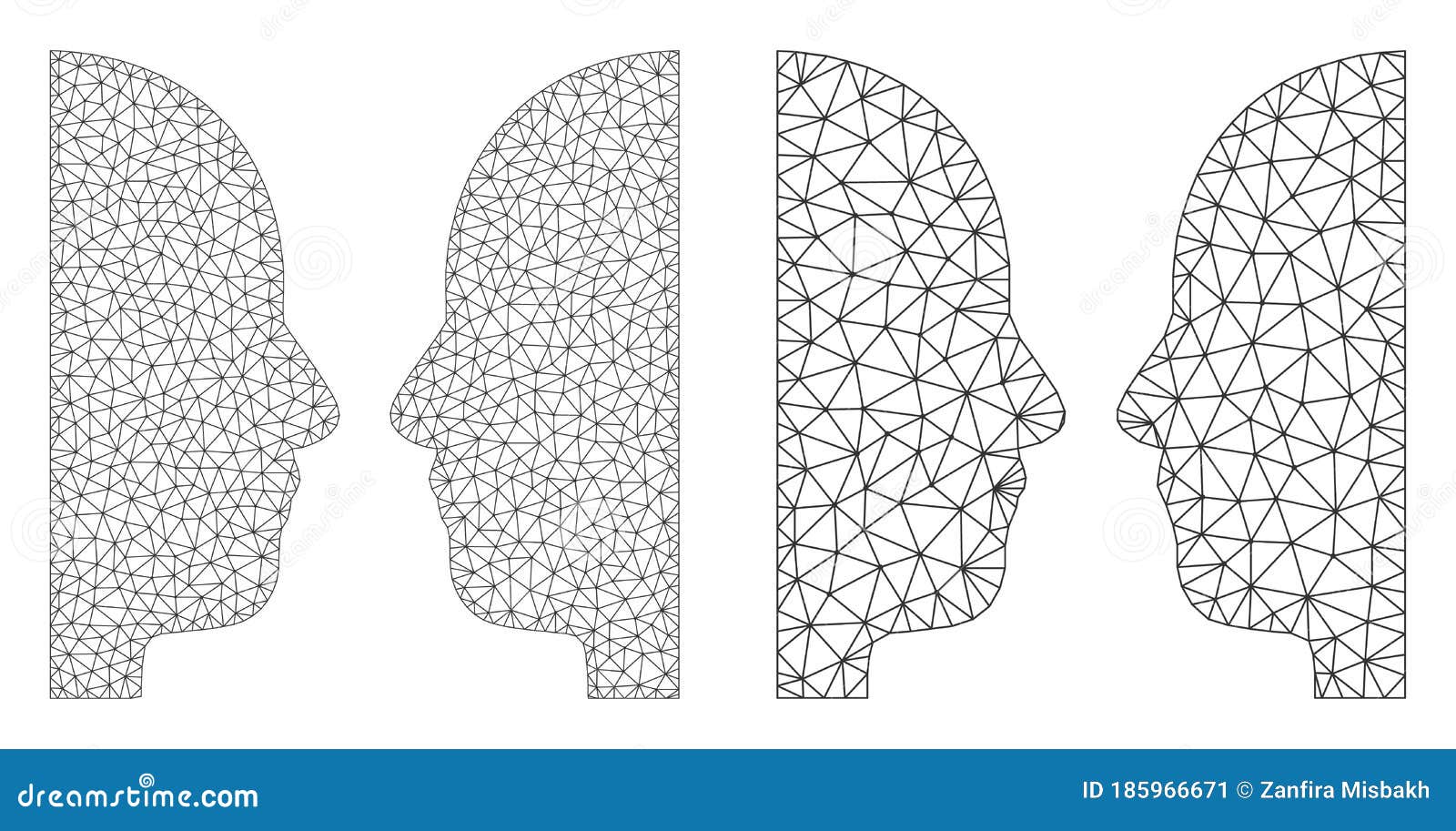 Dual Face Icon - Vector Polygonal Mesh Stock Vector - Illustration of ...
